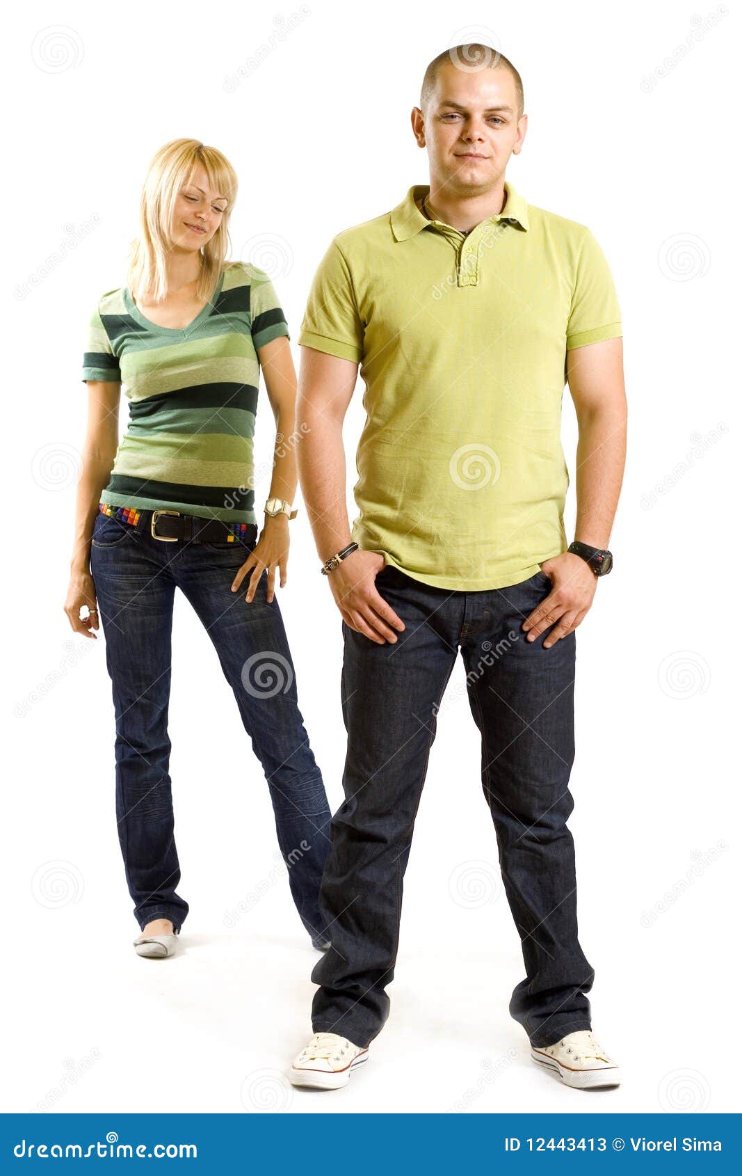 Woman checking out a man stock image. Image of pose, woman - 12443413