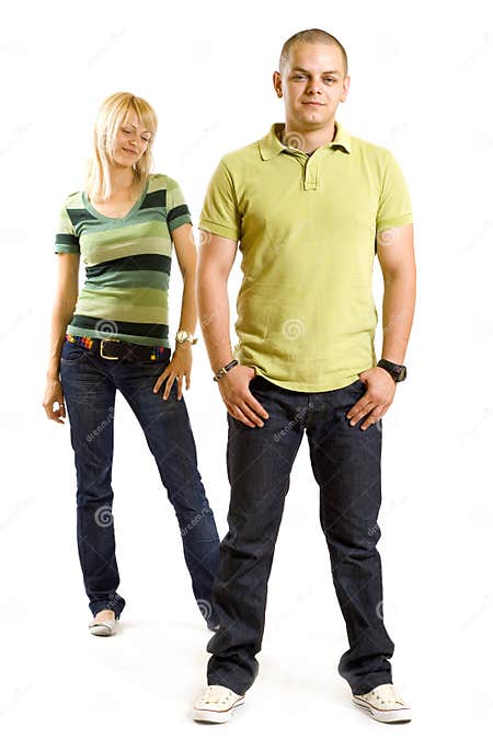 Woman checking out a man stock image. Image of pose, woman - 12443413