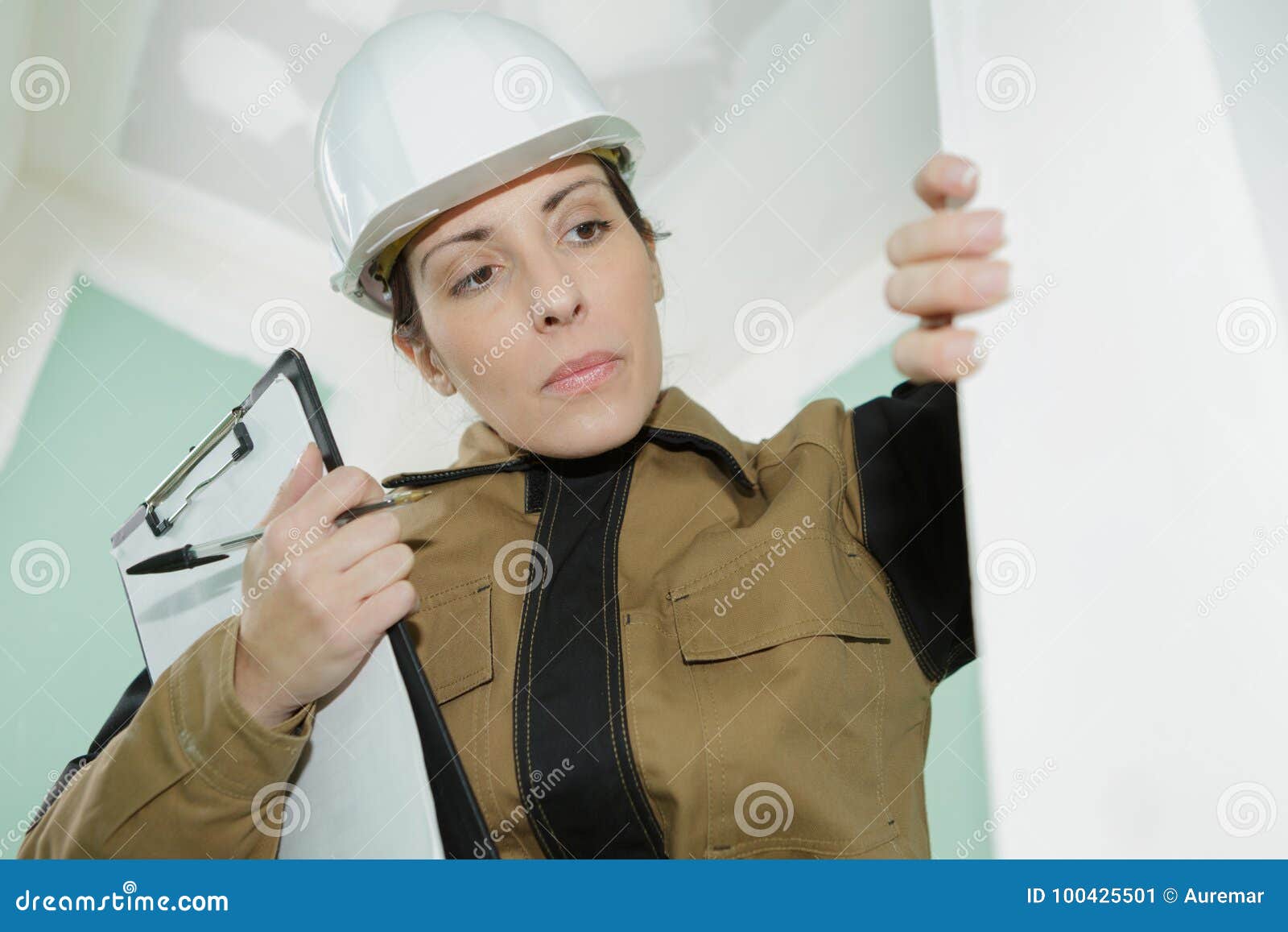 Woman Checking Quality Work Stock Image - Image of defect, inspection ...