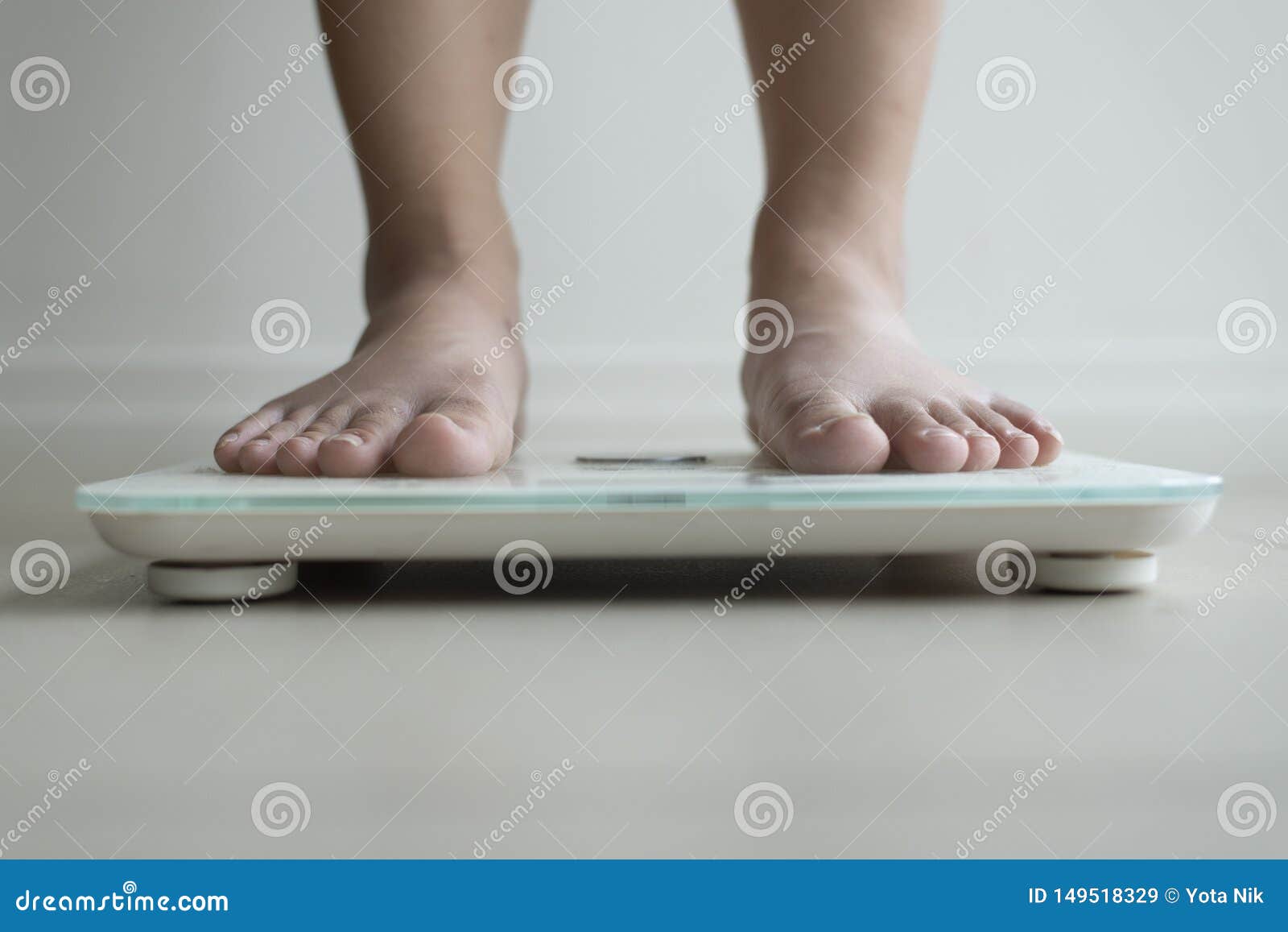 Woman is Checking Weight by Using Machine Stock Image - Image of scale ...