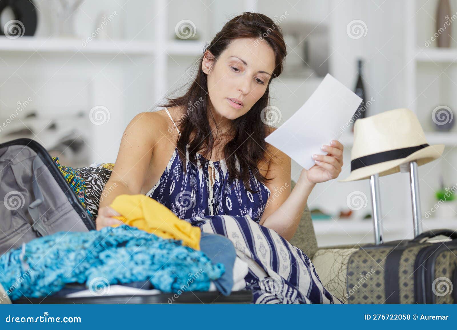 Woman with Checklist Packing Stock Photo - Image of accuracy, business ...