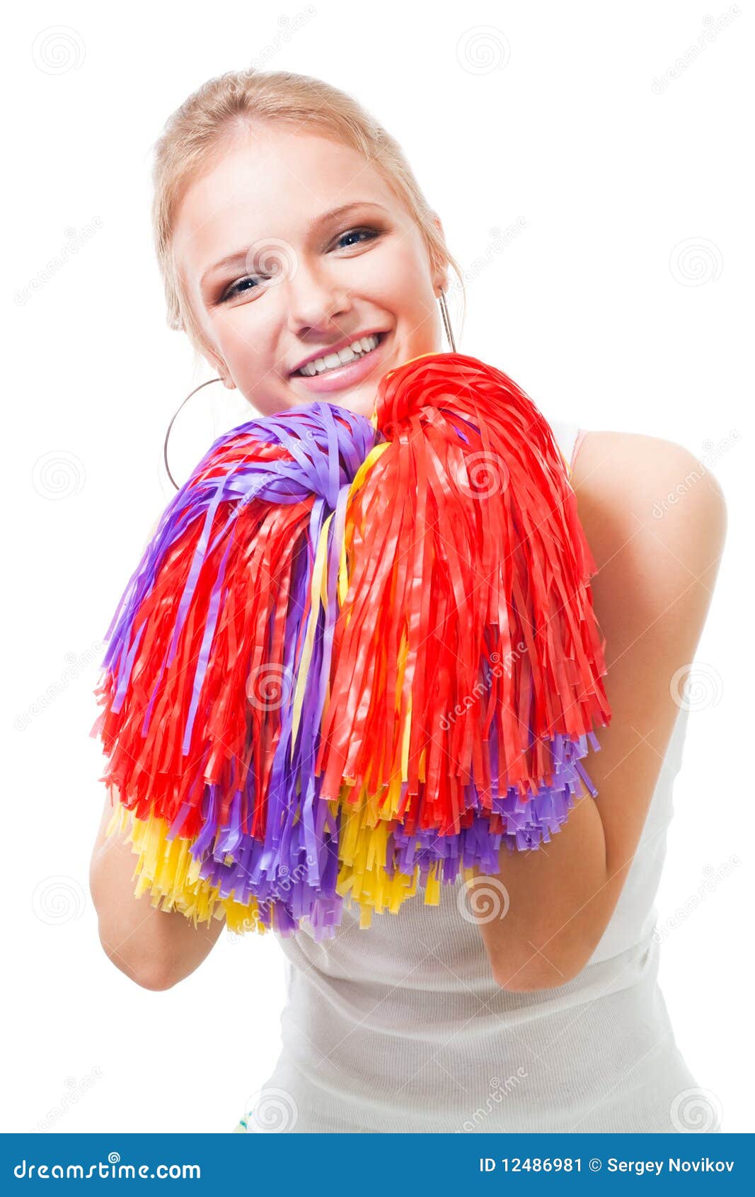 Woman cheer leader stock image. Image of blond, perform - 12486981