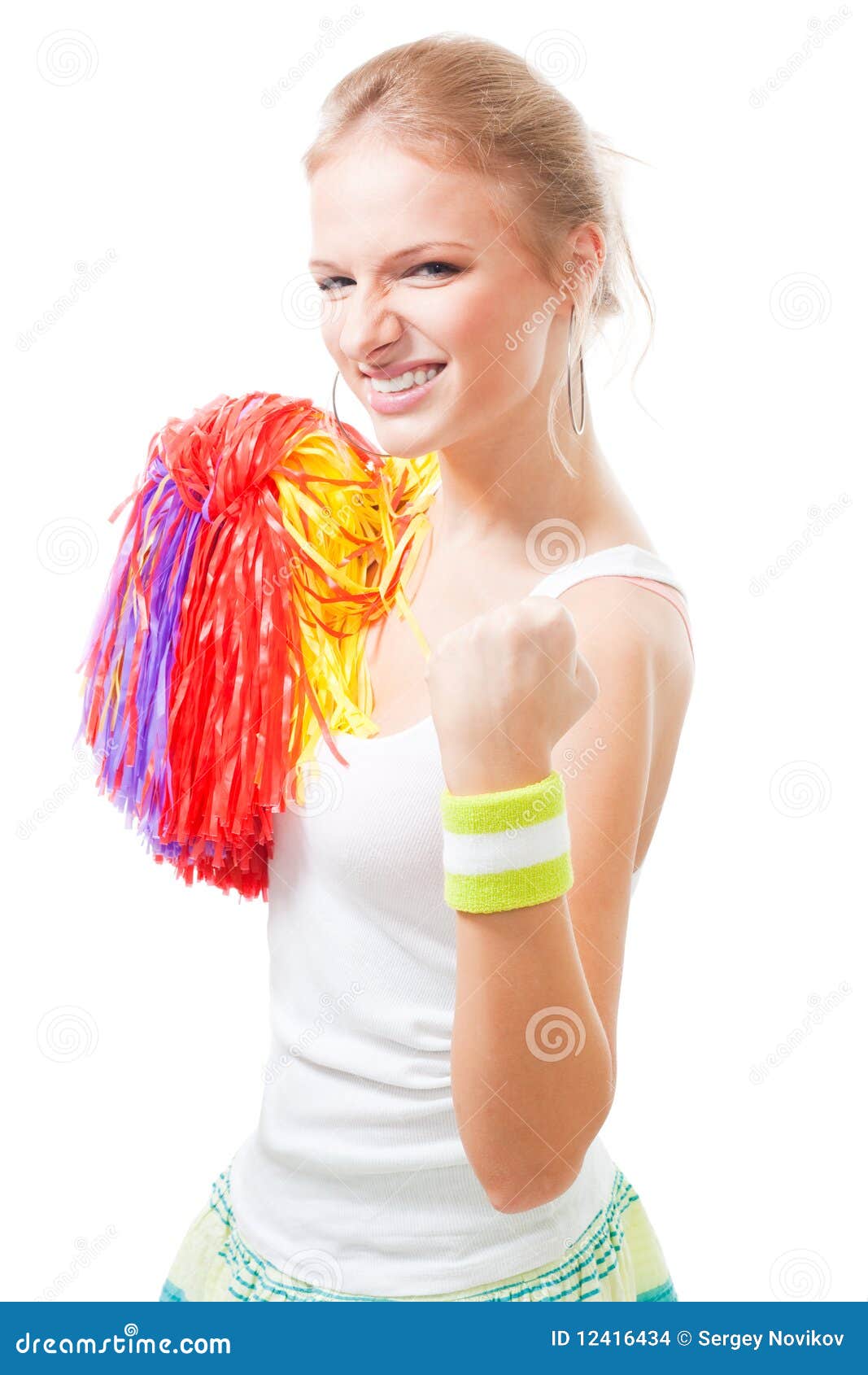 Woman Cheer Leader of Winning Team Stock Photo - Image of happy ...
