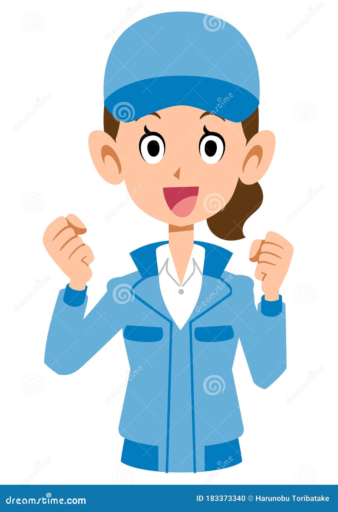Woman in Cheerful Blue Workwear Stock Vector - Illustration of repair ...