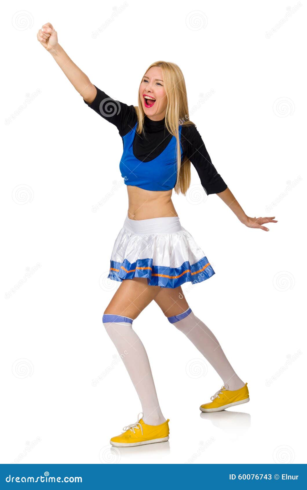 Woman Cheerleader Isolated on the White Stock Image - Image of athlete ...
