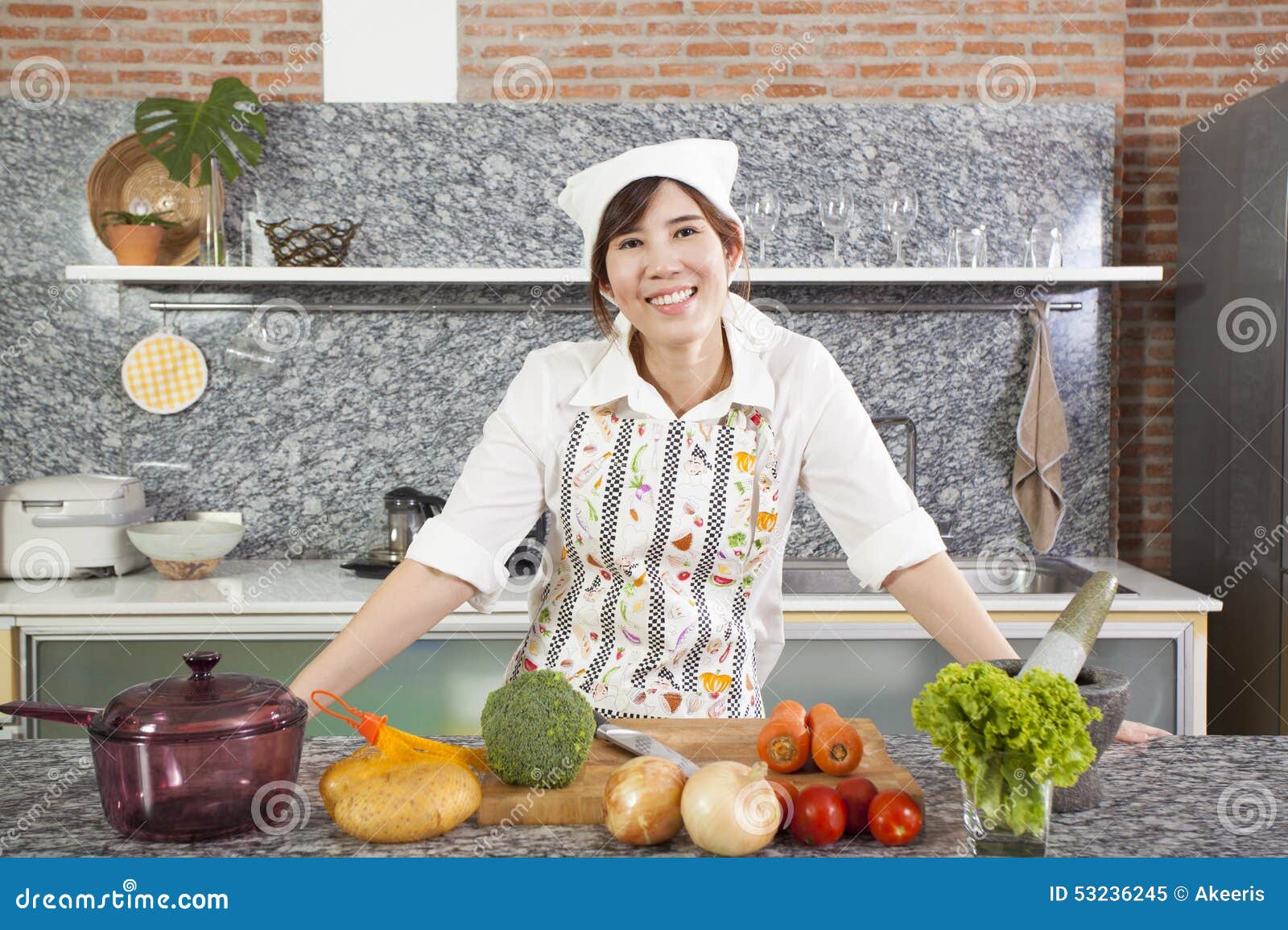 Woman Chef stock image. Image of salad, beautiful, lifestyle - 53236245