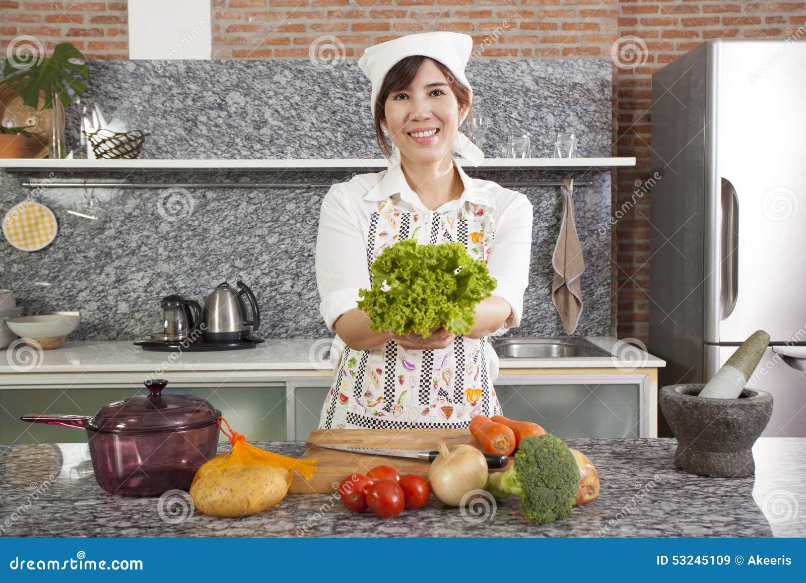 Woman Chef stock image. Image of asian, eating, beautiful - 53245109
