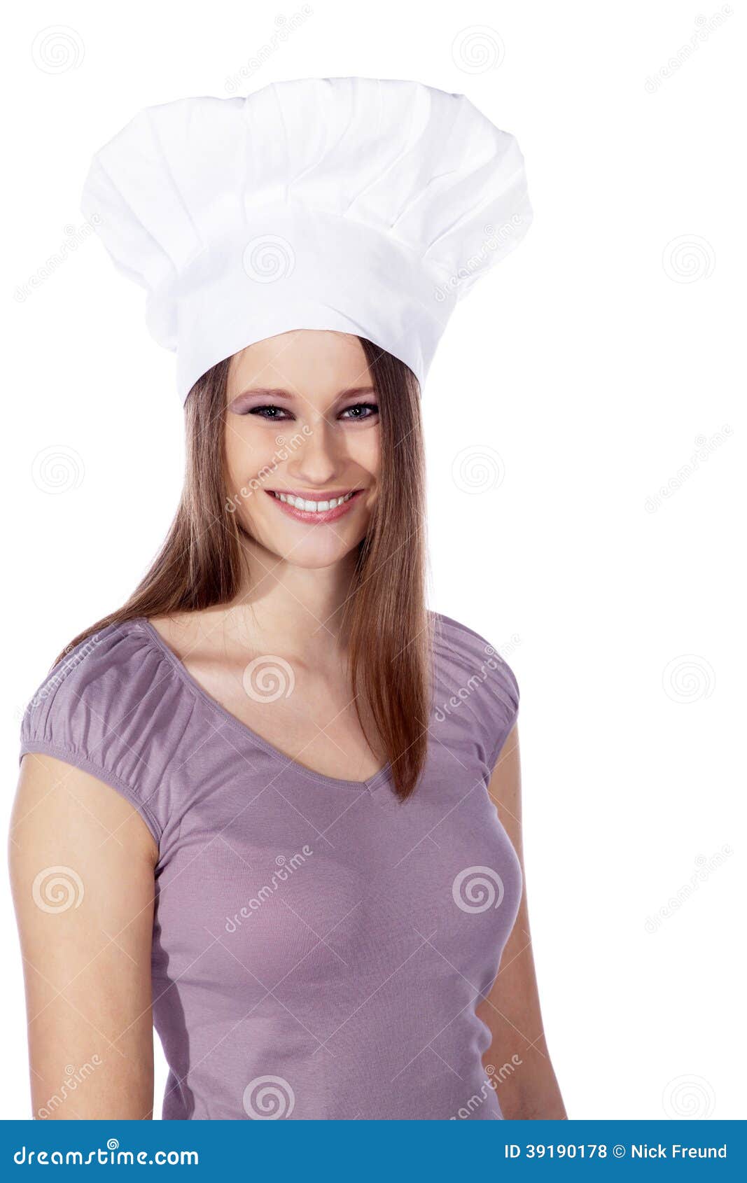 Woman with chef hat stock photo. Image of people, brown - 39190178