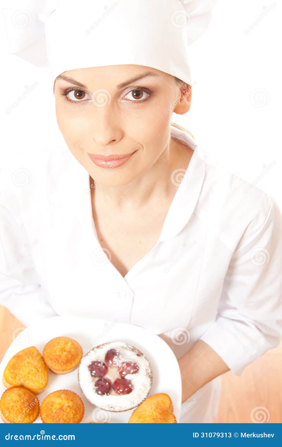 Woman Chef Holding Tray Of Cookies. Royalty-Free Stock Photo ...