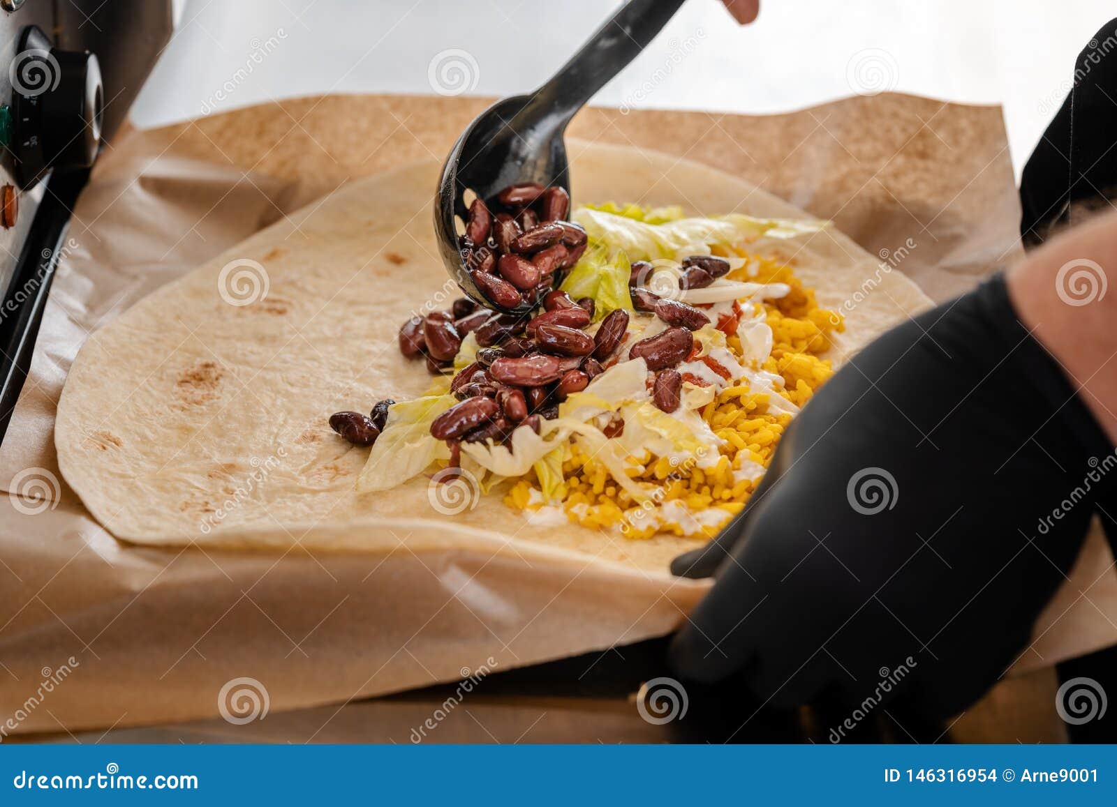 Woman Chef Preparing a Burrito Stock Photo - Image of urban, city ...