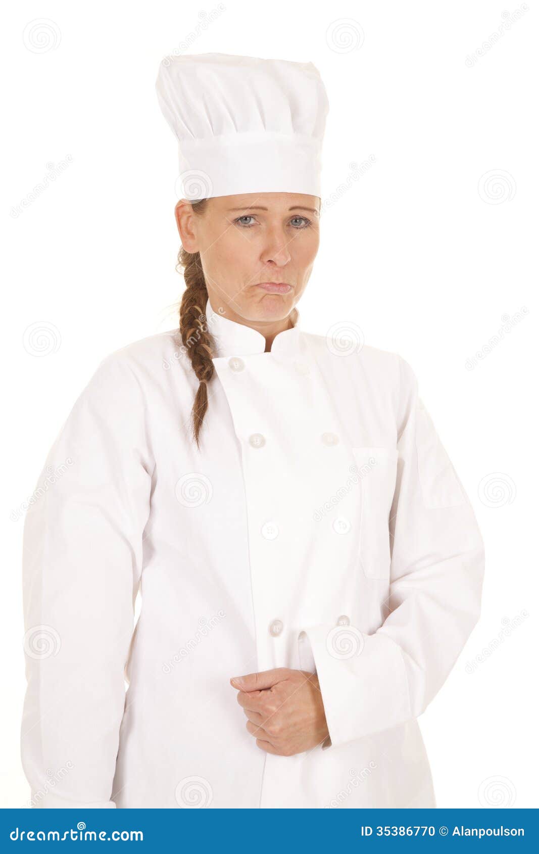 Woman chef sad stock photo. Image of person, hotel, adult - 35386770