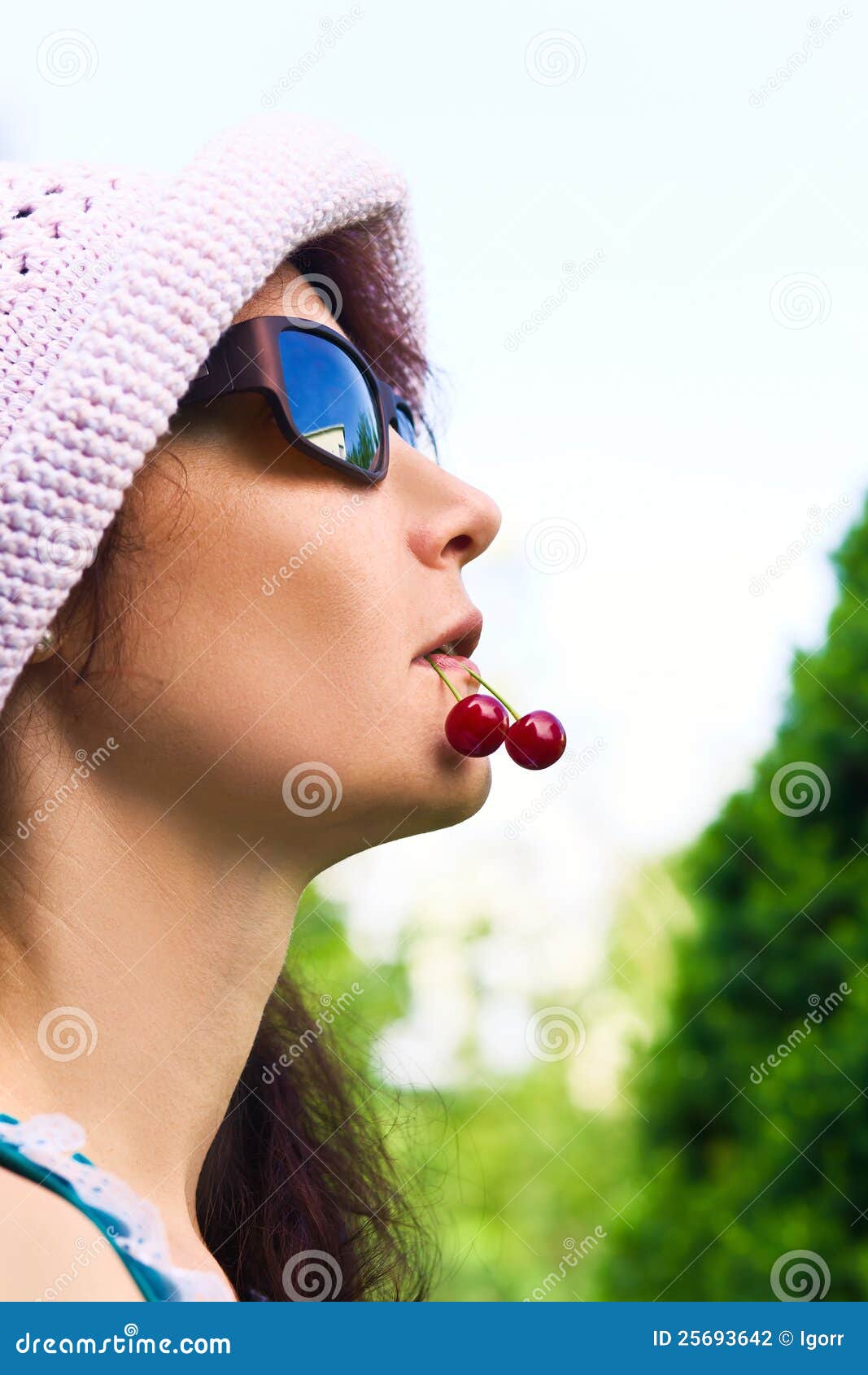 Woman with cherries stock photo. Image of freshness, female - 25693642