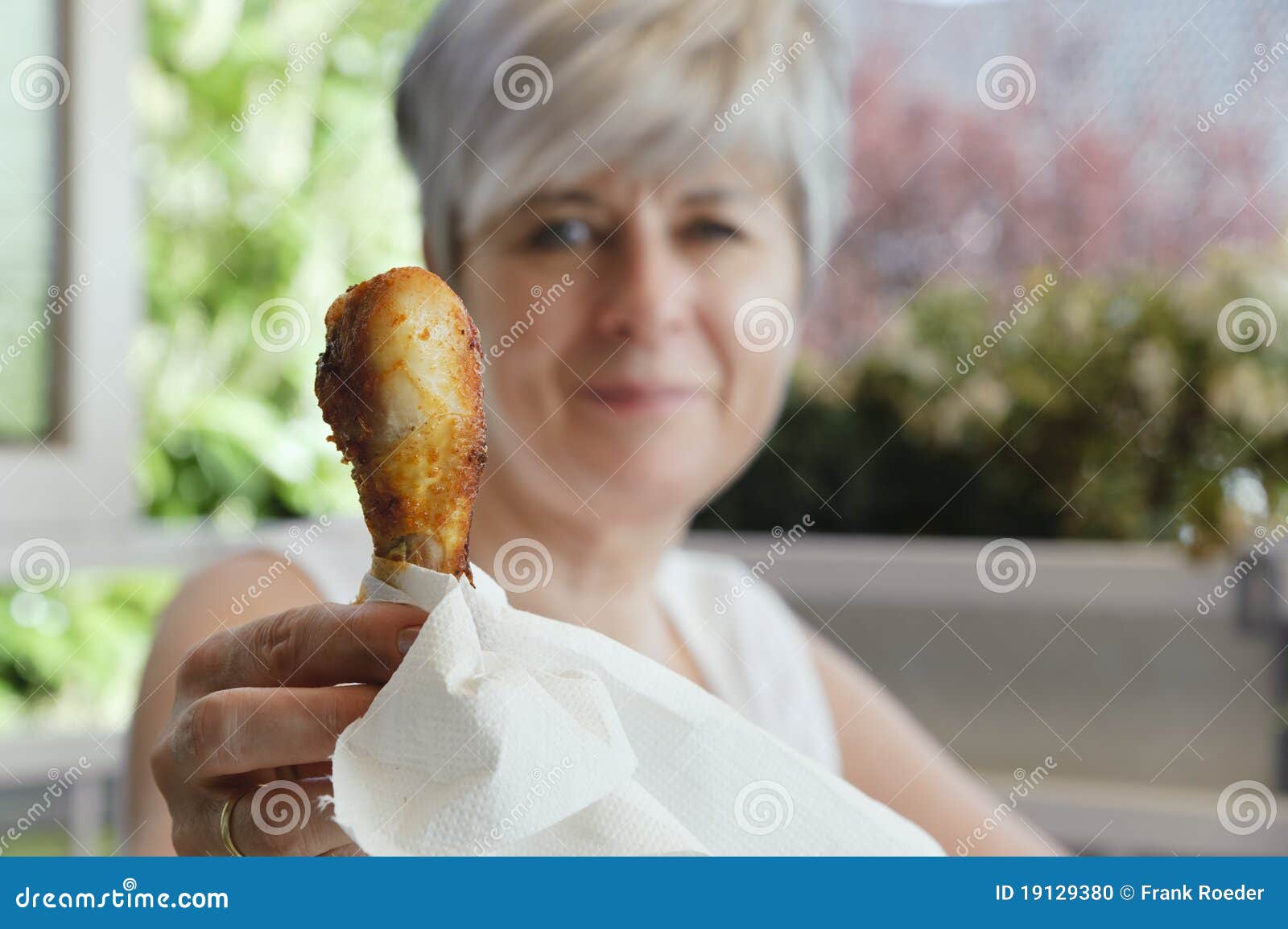 Woman with chicken legs stock photo. Image of blue, lips - 19129380