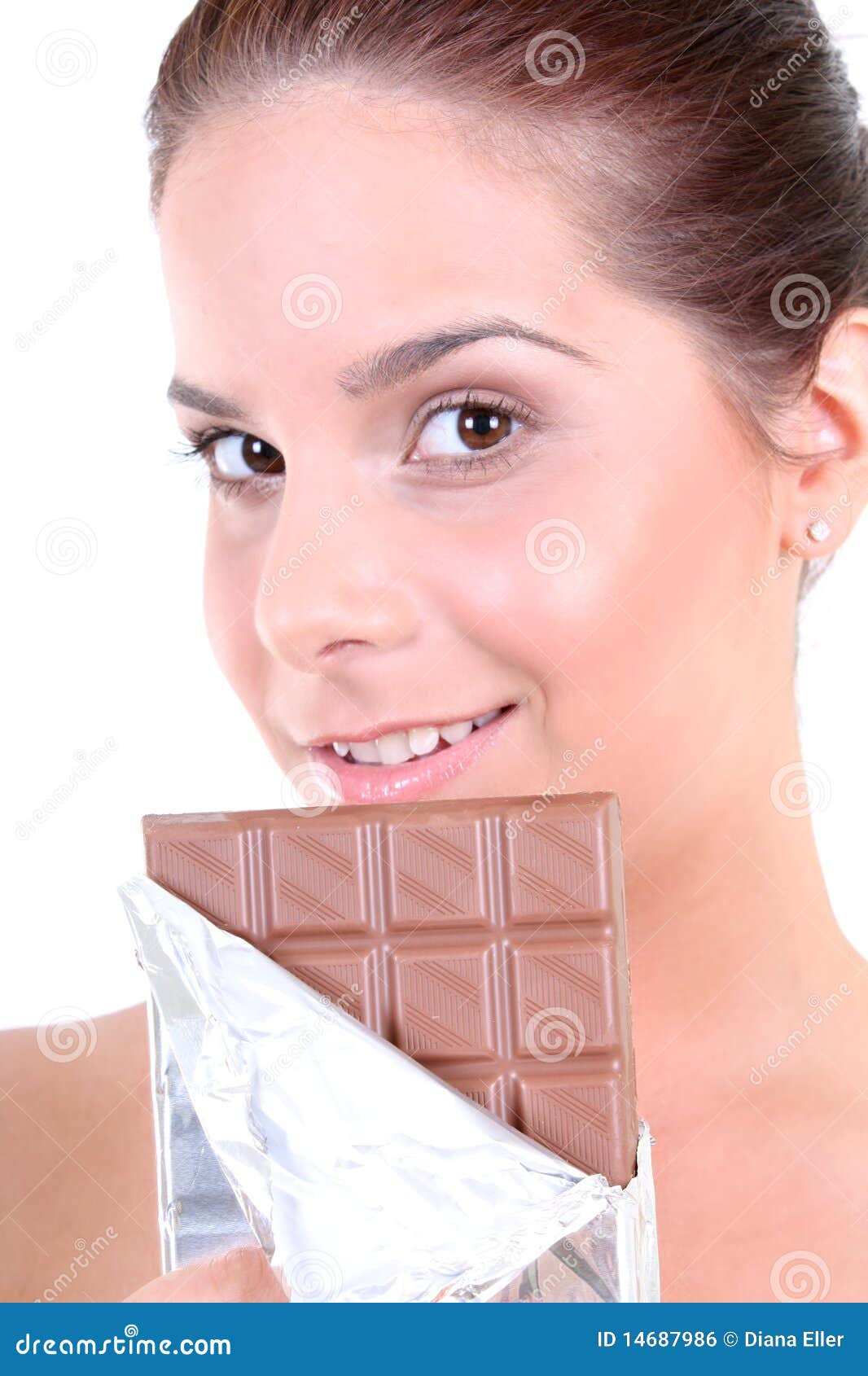 Woman with chocolate stock photo. Image of attractive - 14687986