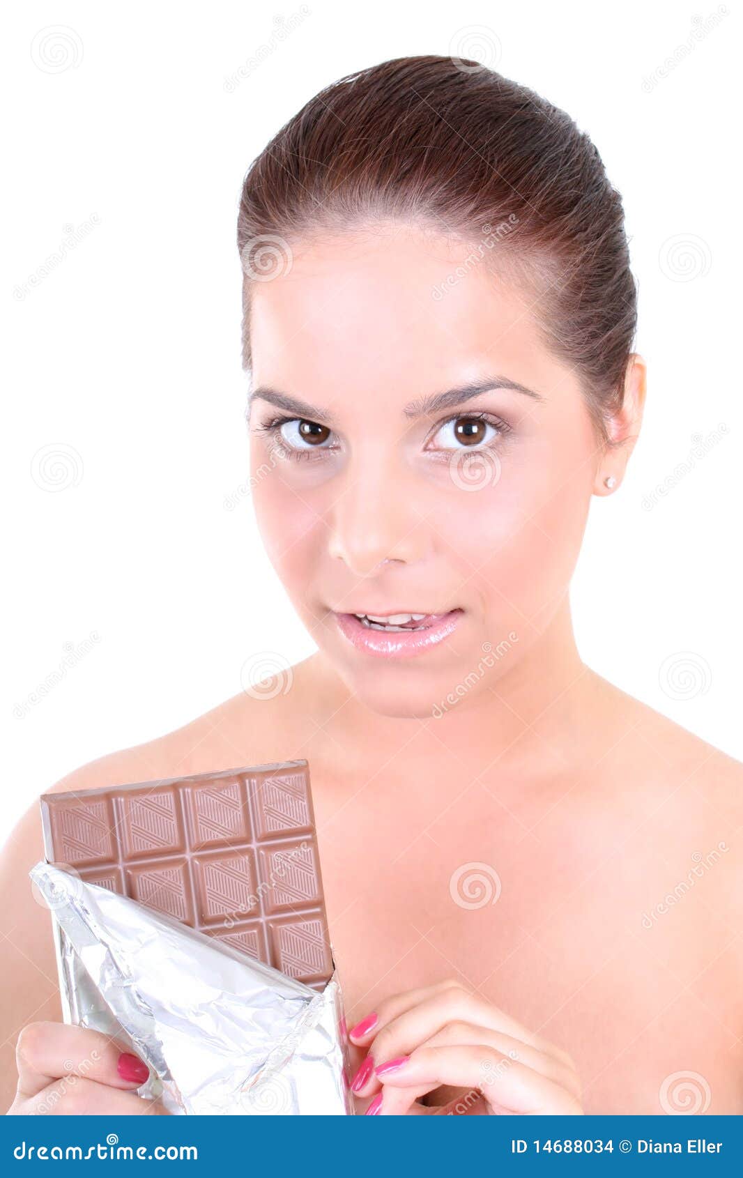 Woman with chocolate stock photo. Image of girl, lady - 14688034