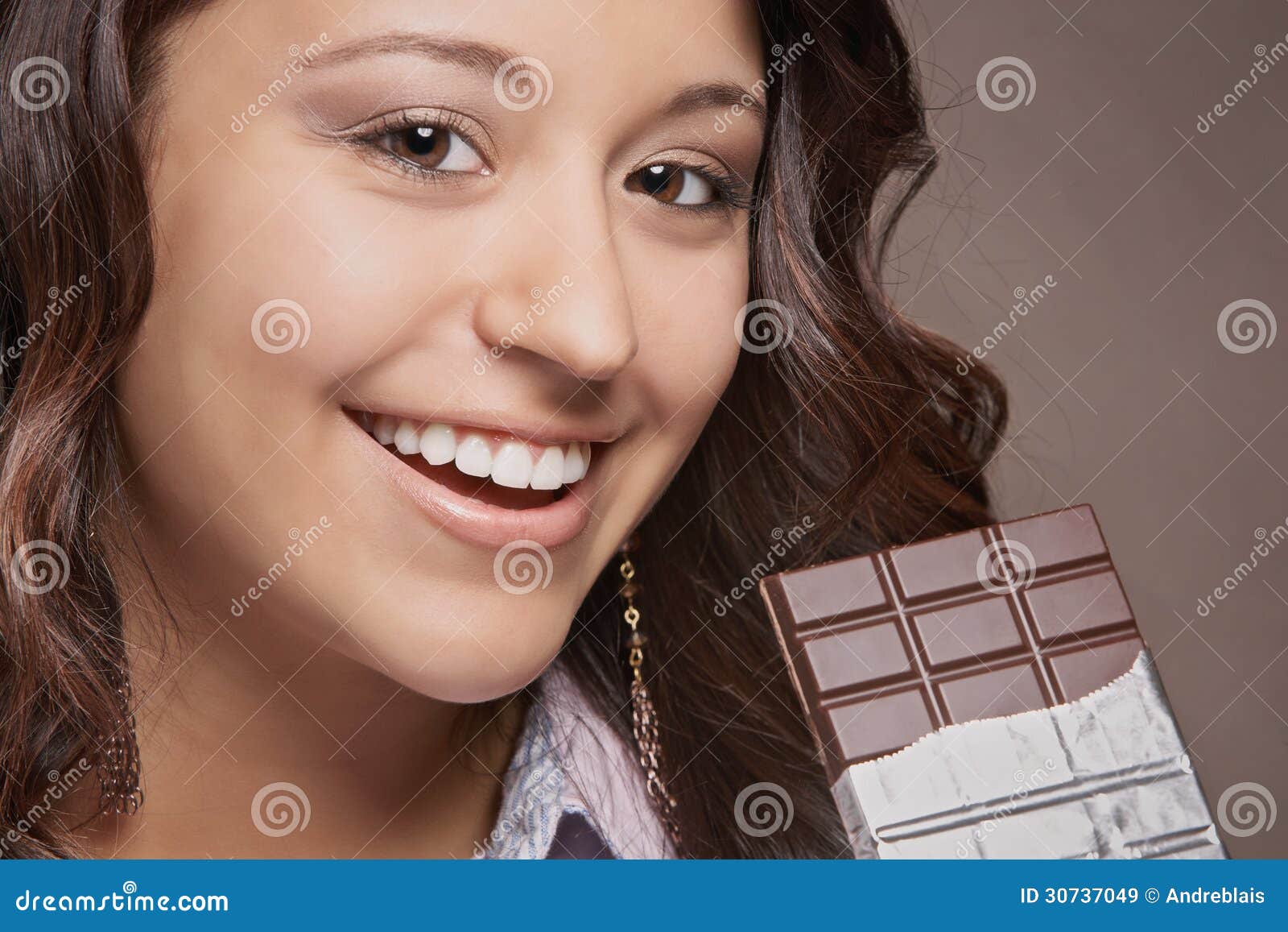 Woman with chocolate bar stock image. Image of beauty - 30737049