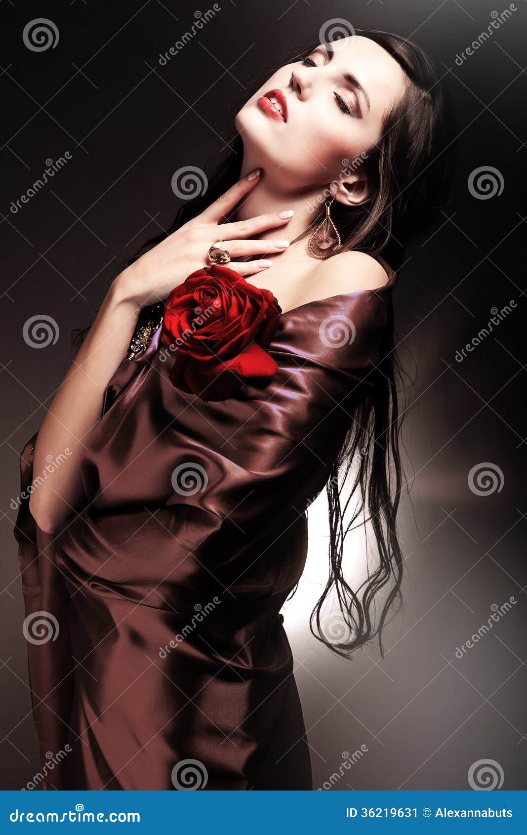 Woman in chocolate drapery stock image. Image of diwa - 36219631