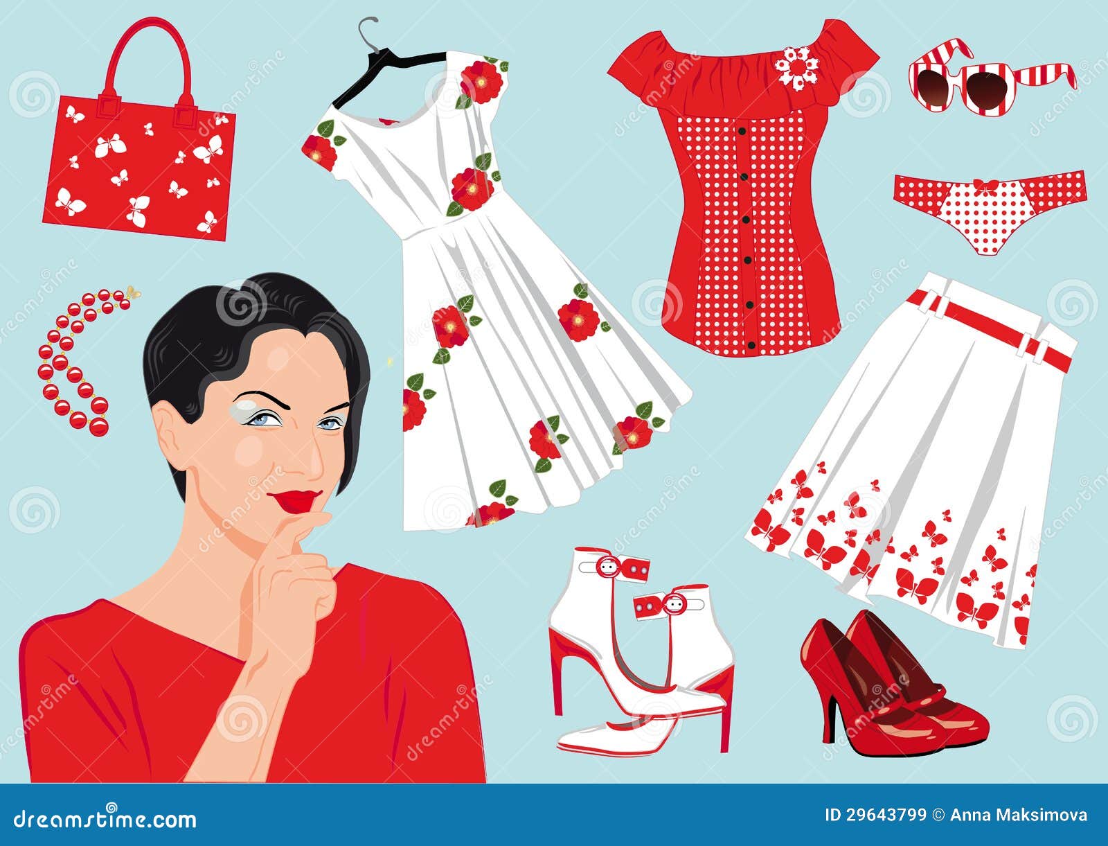 Woman choose clothes stock vector. Illustration of decisions - 29643799