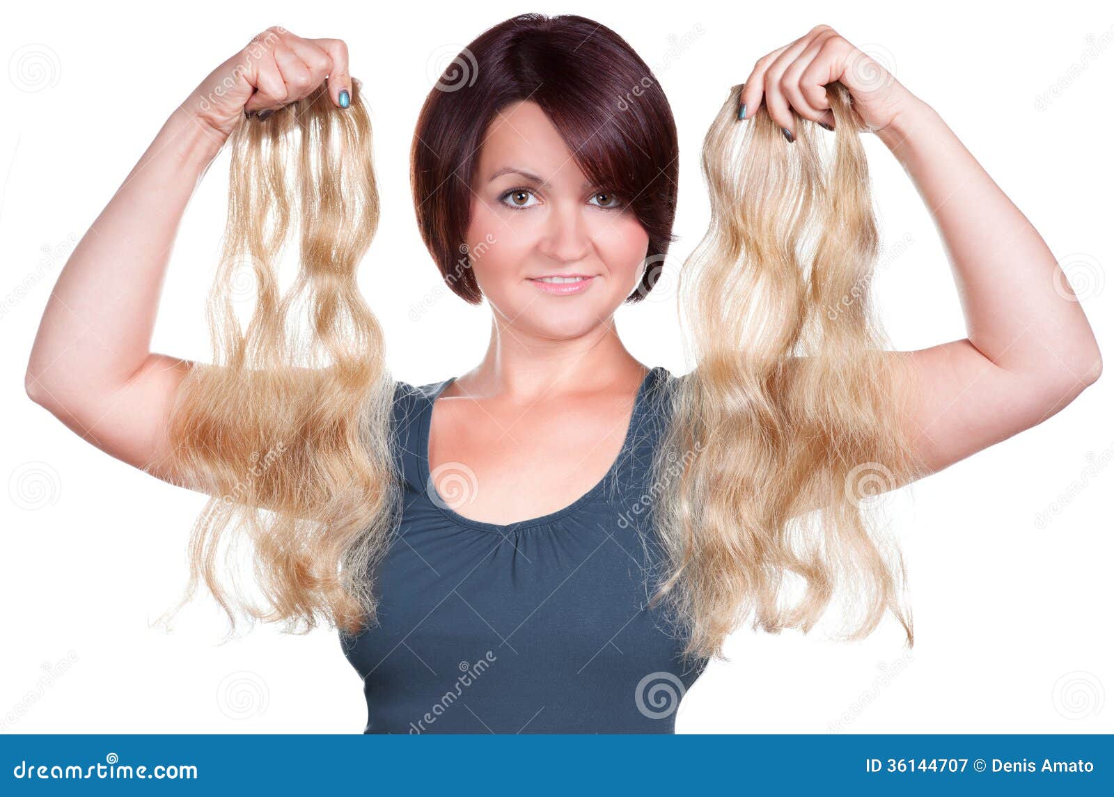 Woman Choose Her Extensions Stock Image - Image of lock, fashion: 36144707