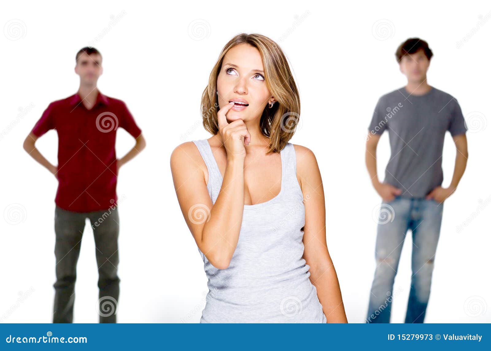 Woman Choose from Two Young Men Stock Image - Image of affectionate ... Woman Choose from Two Young Men Stock Image - Image of affectionate ...