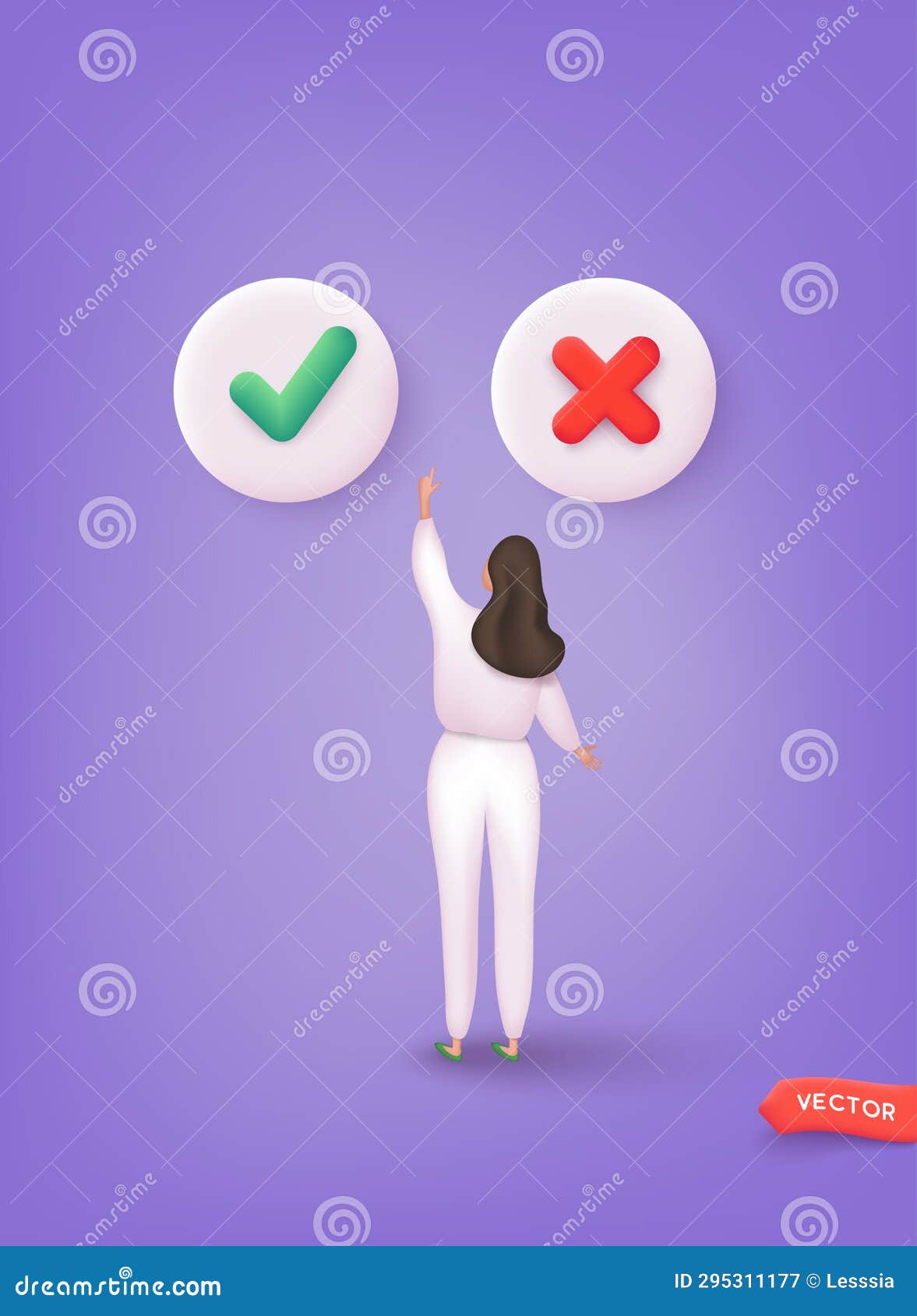 Woman Choose YES or NO. Concept of Choice, Selection, Answer, Reply ...