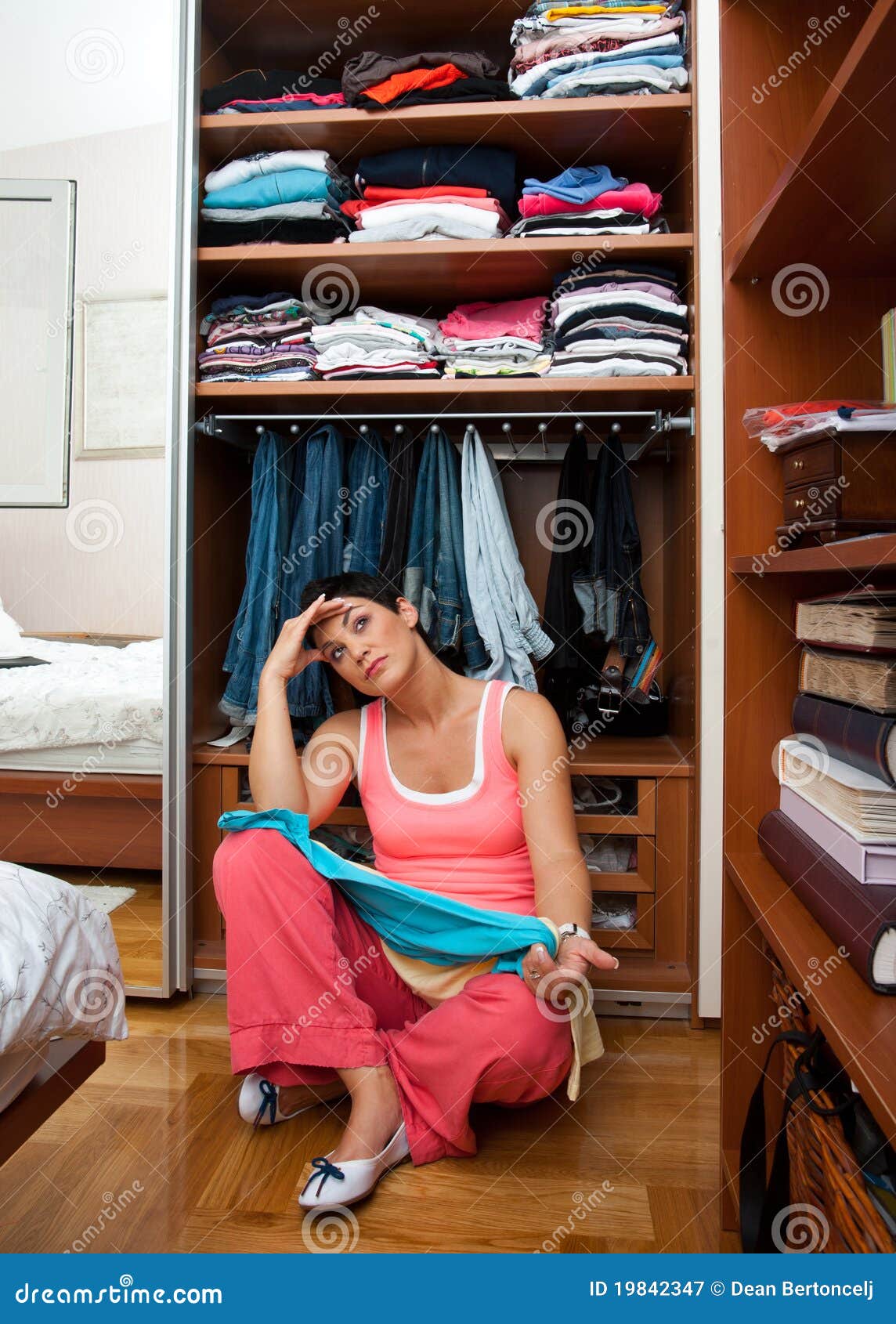 Woman choosing clothes stock image. Image of wonder, adult - 19842347