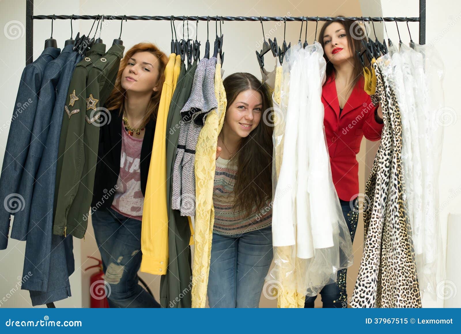 Woman choosing clothes stock image. Image of beauty, housework - 37967515