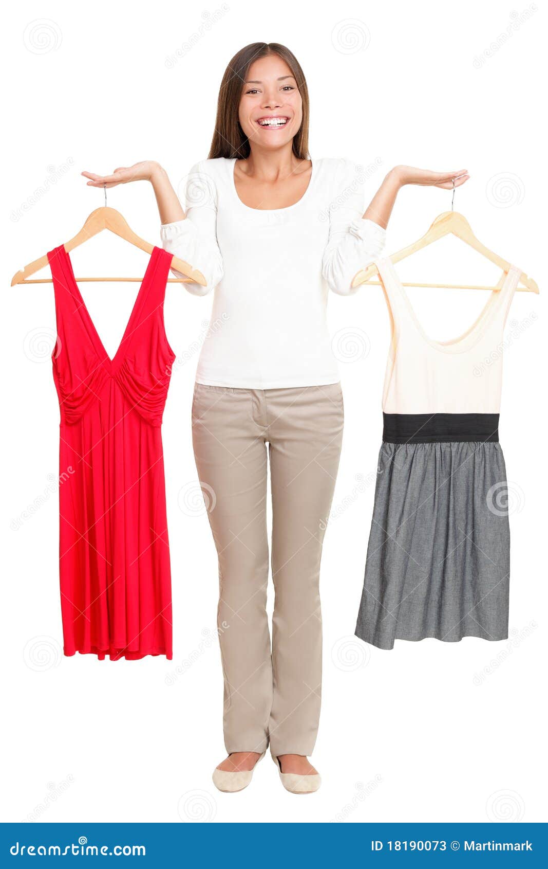 Woman choosing dresses stock image. Image of conceptual - 18190073