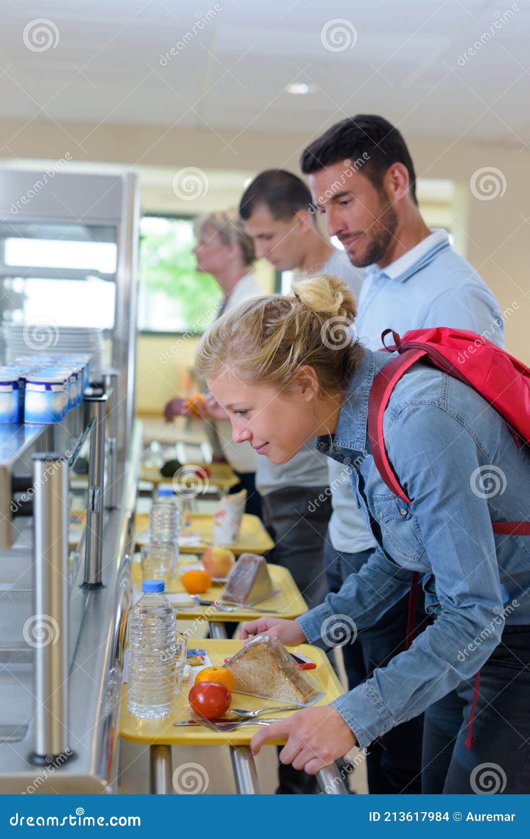Woman Choosing Food in Buffet Restaurant Stock Photo - Image of veggies ...