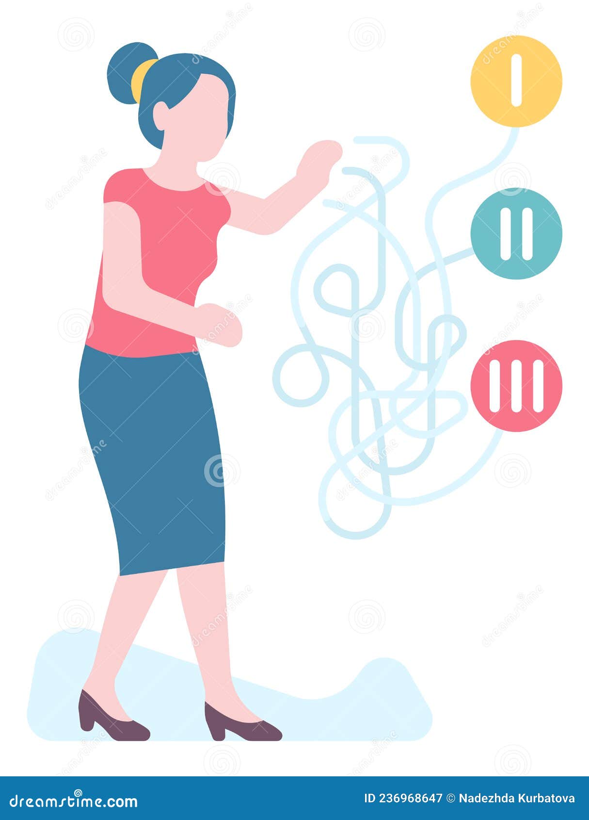 Woman Choosing from Options. Strategy Decision Making Stock Vector ...