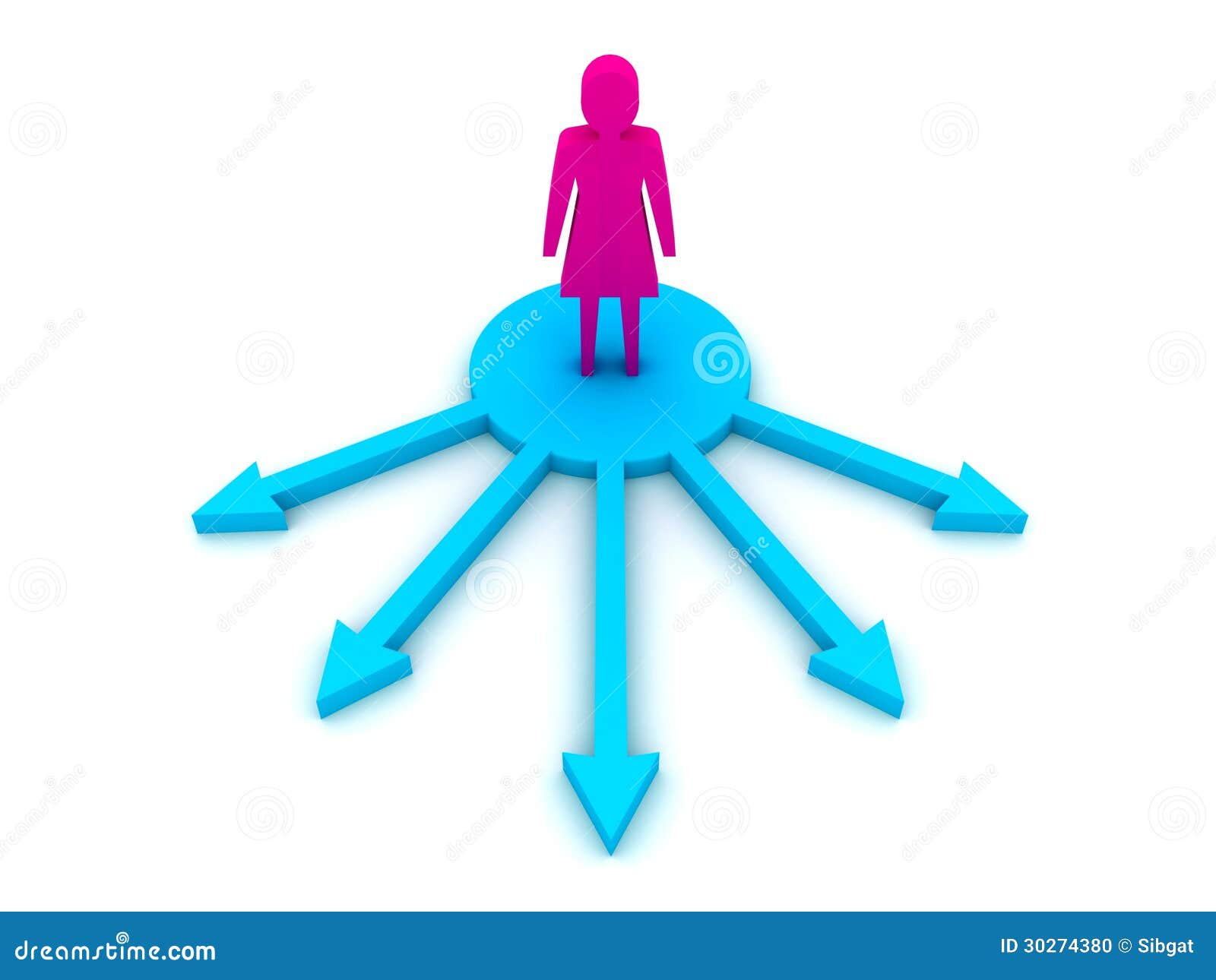 The Woman Choosing the Path. Stock Illustration - Illustration of guide ...