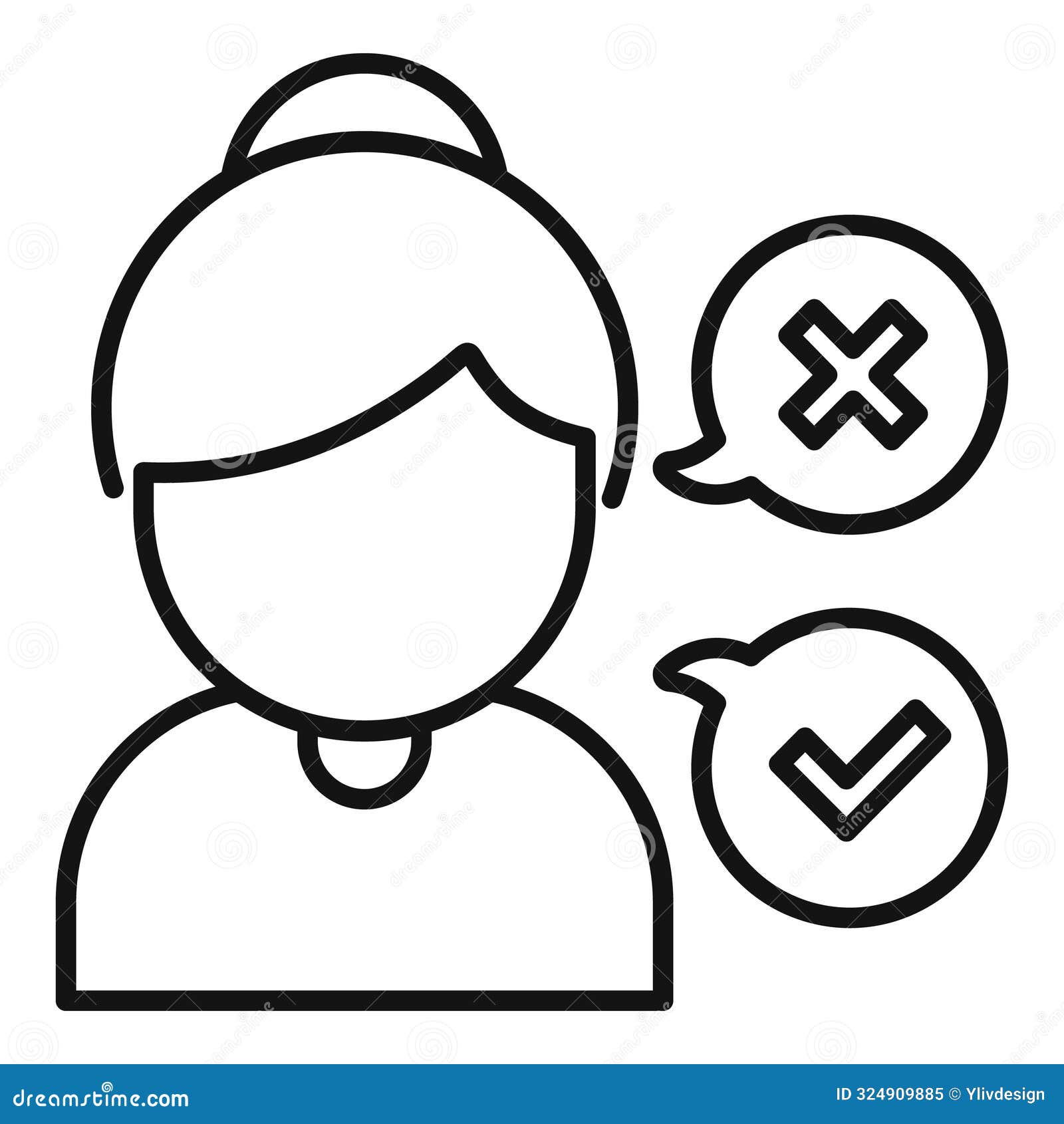 Woman Choosing between Right and Wrong Decisions Stock Illustration ...