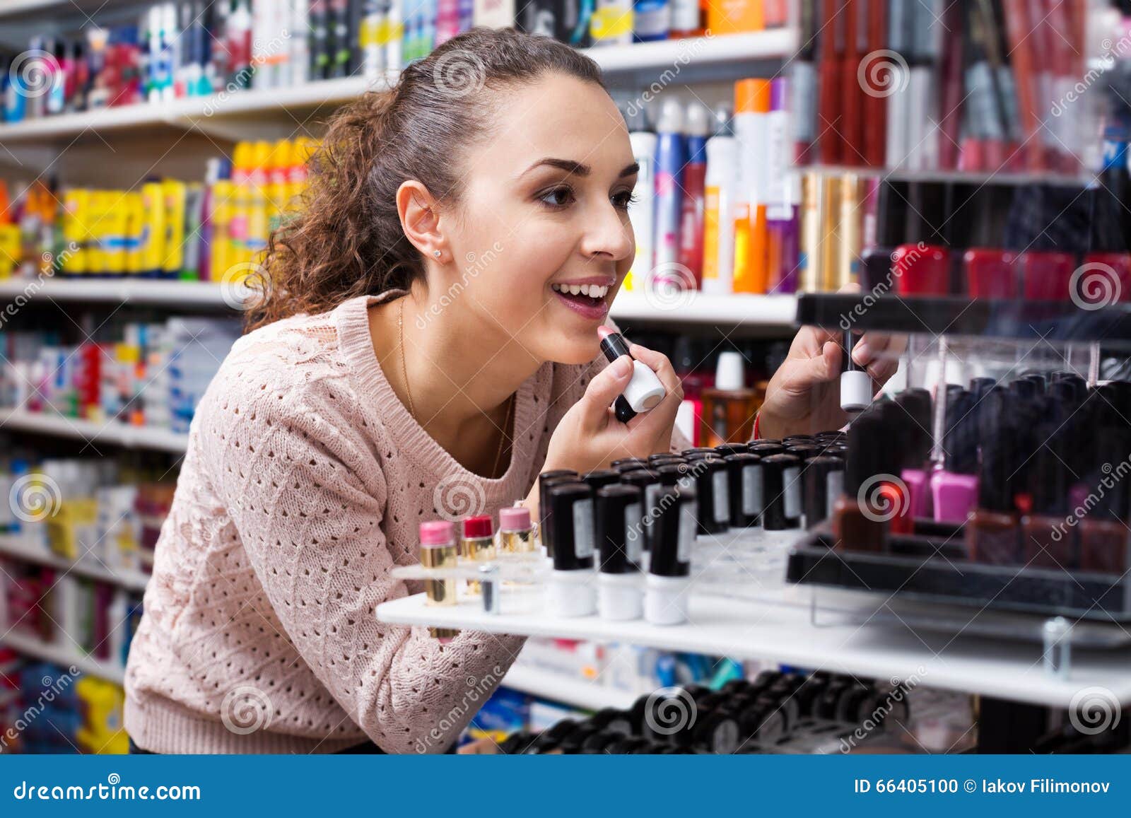 Woman Choosing Things for Makeup Stock Photo - Image of concealer ...