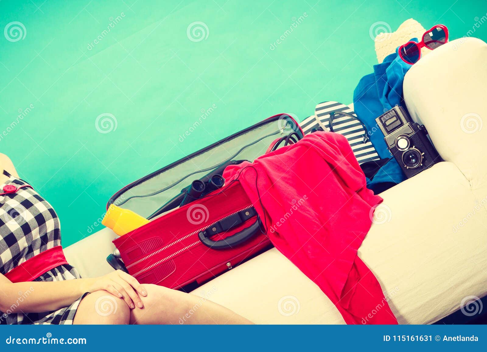 Woman Choosing Things To Pack into Suitcase Stock Image - Image of ...