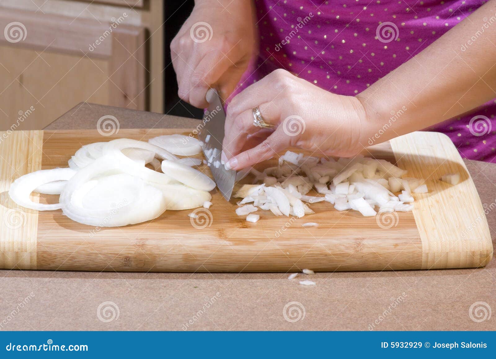 Woman Chopping Food in Kitchen Stock Image - Image of teach, woman: 5932929
