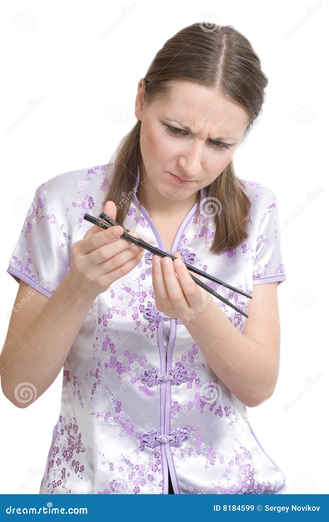 Woman with chopsticks stock image. Image of asia, restaurant - 8184599