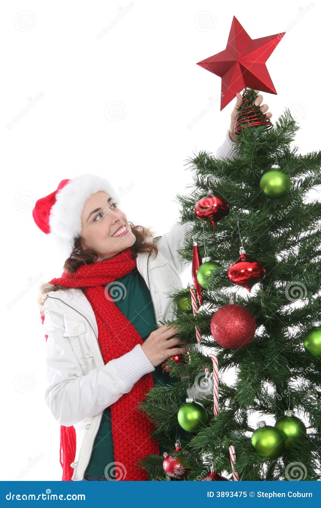 Woman at Christmas stock image. Image of lovely, female - 3893475