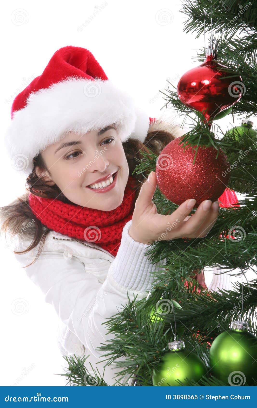 Woman at Christmas stock photo. Image of decoration, holiday - 3898666