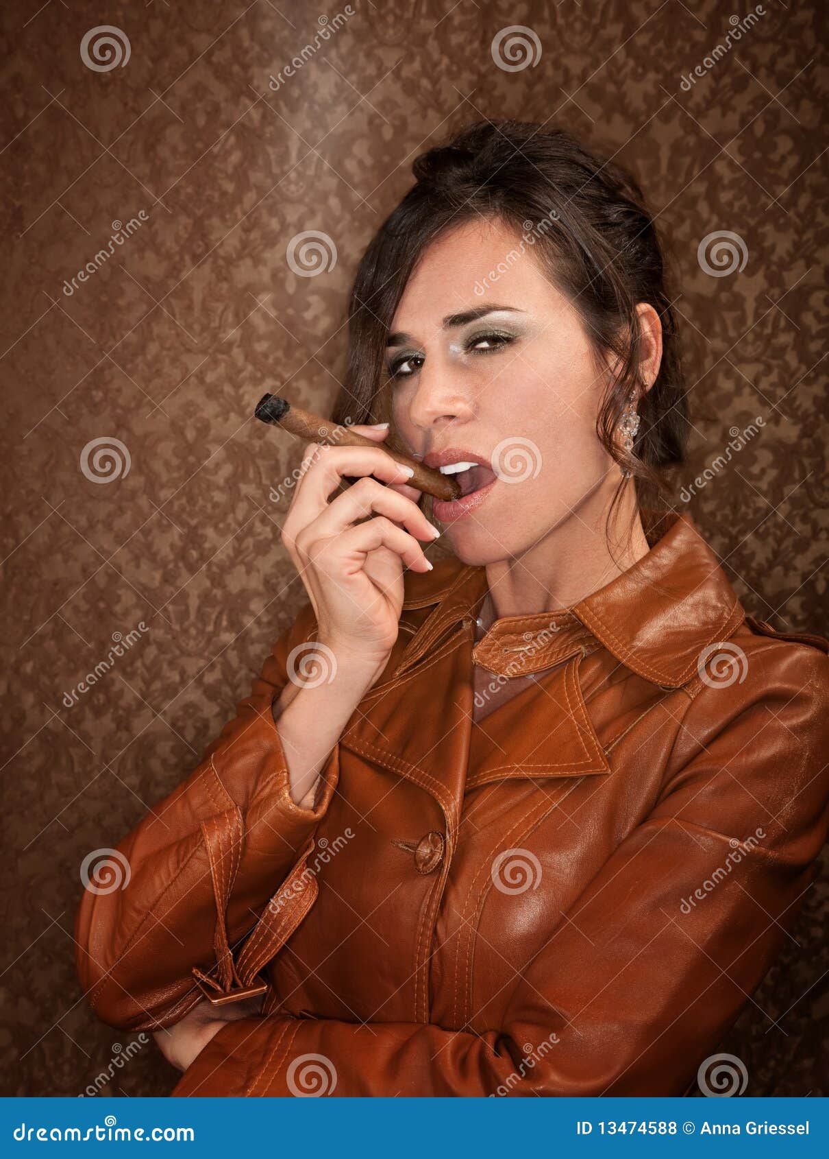 Woman with cigar stock photo. Image of american, attractive - 13474588