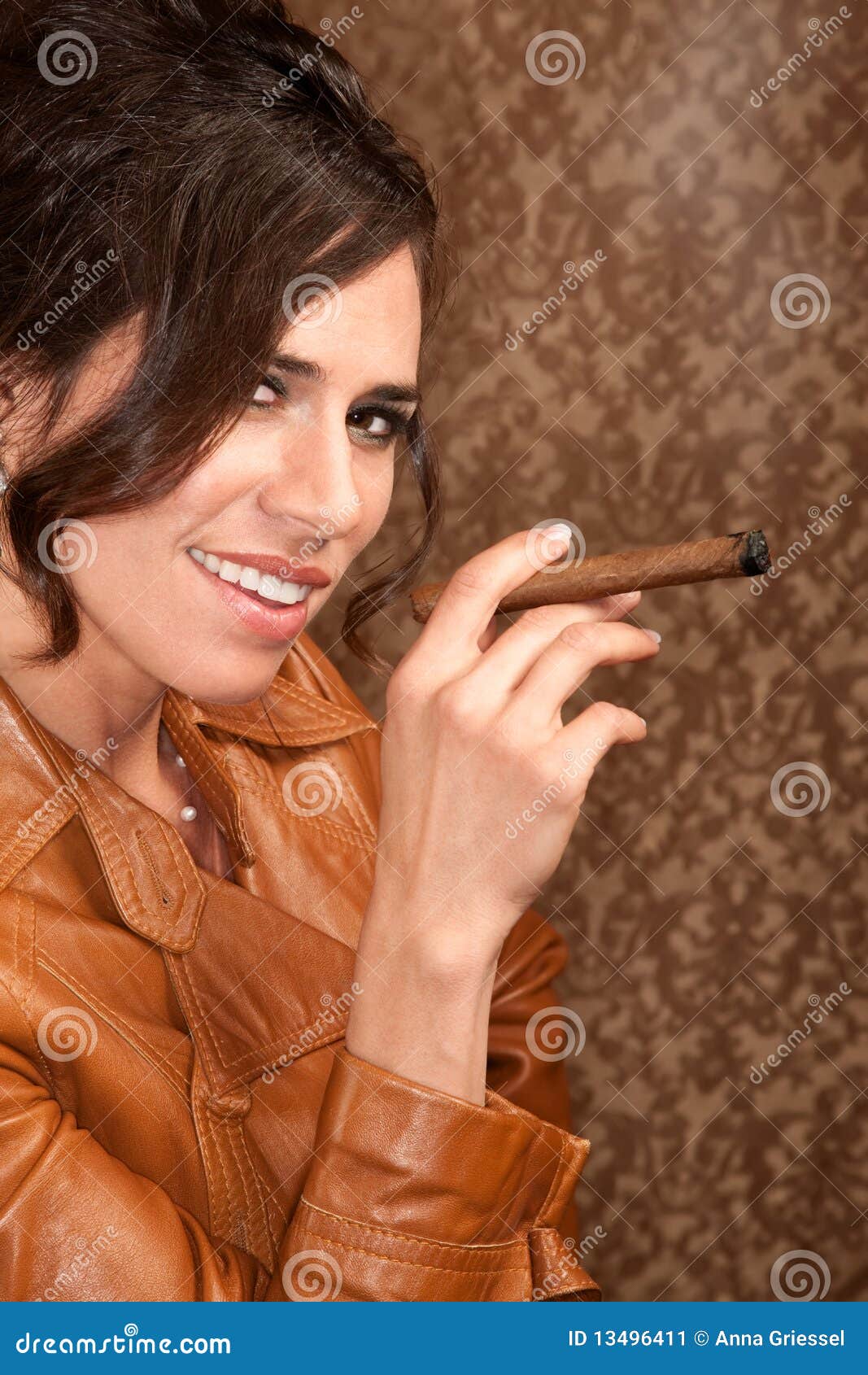 Woman with cigar stock image. Image of alone, funny, attractive - 13496411