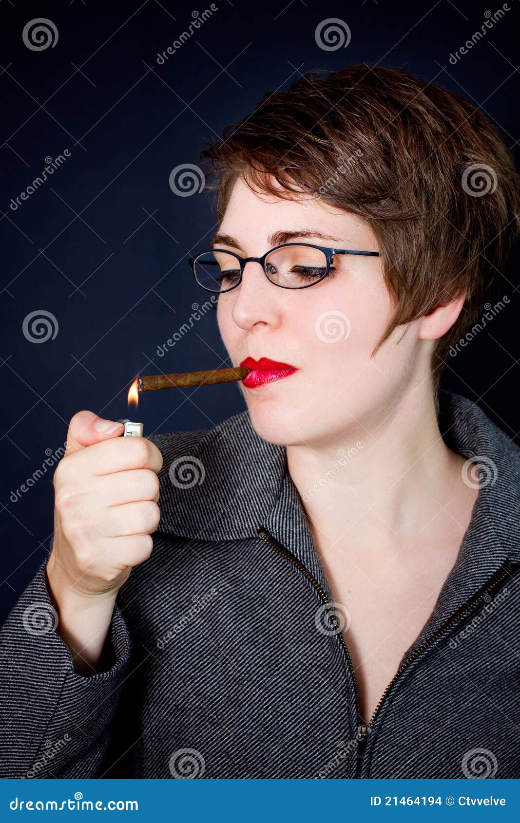 Woman with cigar stock photo. Image of hand, cigar, smoke - 21464194