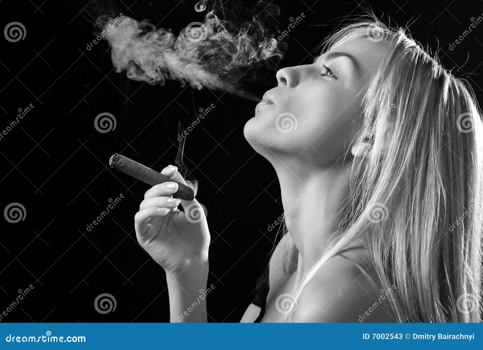 Woman with cigar stock image. Image of close, fume, glamour - 7002543