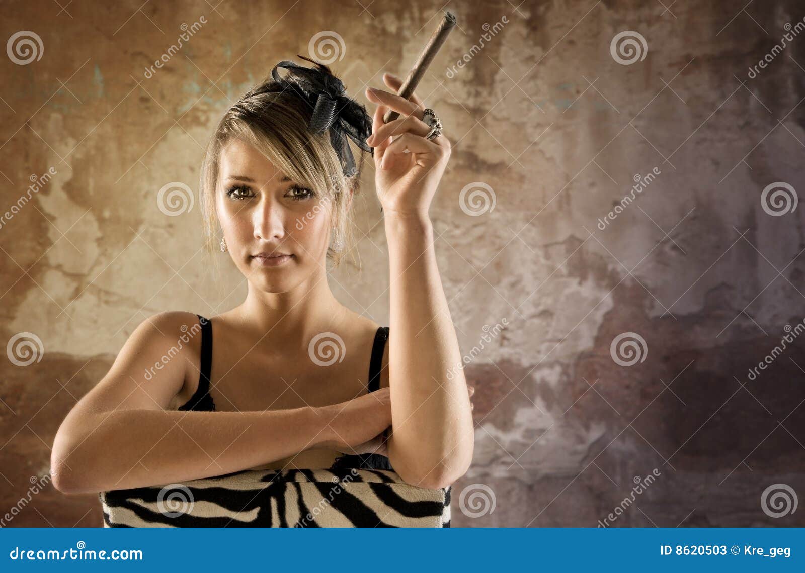 Woman with cigar stock image. Image of female, lifestyles - 8620503