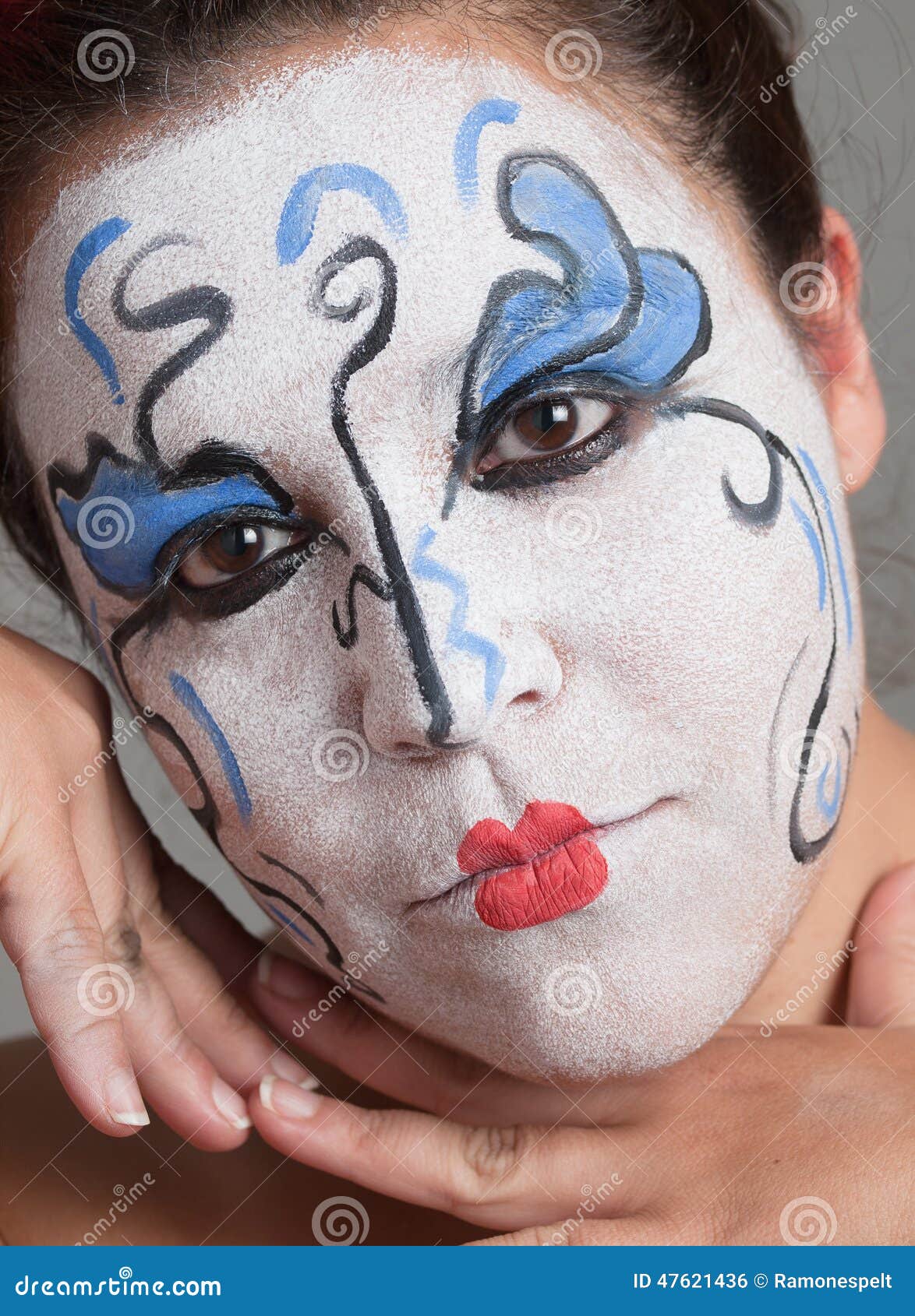Woman with circus makeup. stock photo. Image of caucasian - 47621436