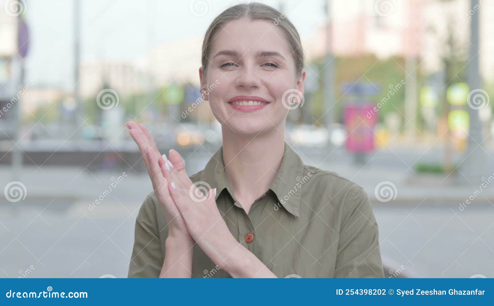 Woman Clapping in Appreciation Outdoor Stock Footage - Video of ...