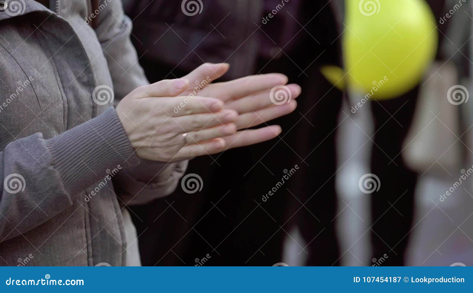 Woman Clapping Hands Outdoors Stock Video - Video of hands, cloudy ...