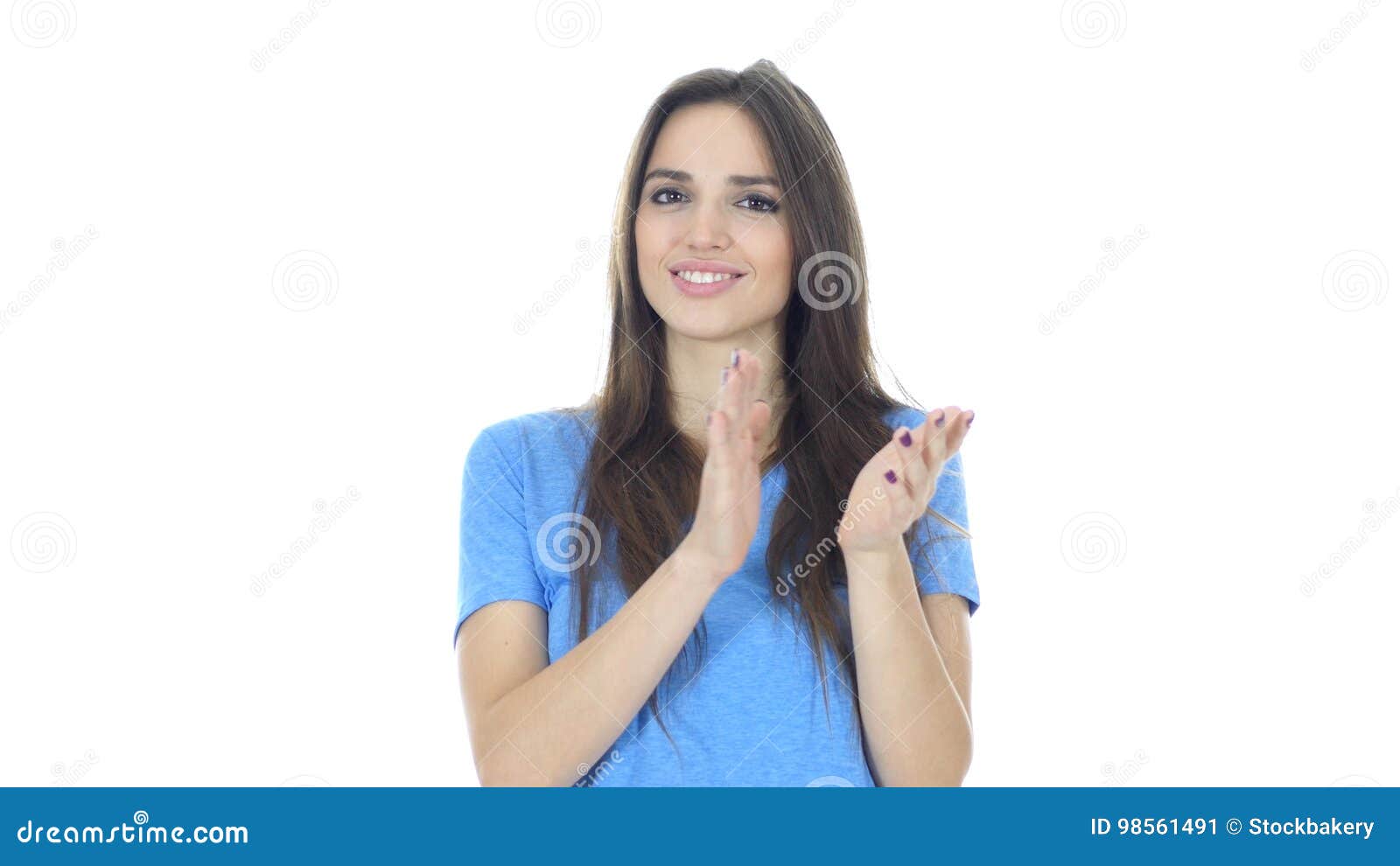 Woman Clapping , White Background Stock Image - Image of issues ...