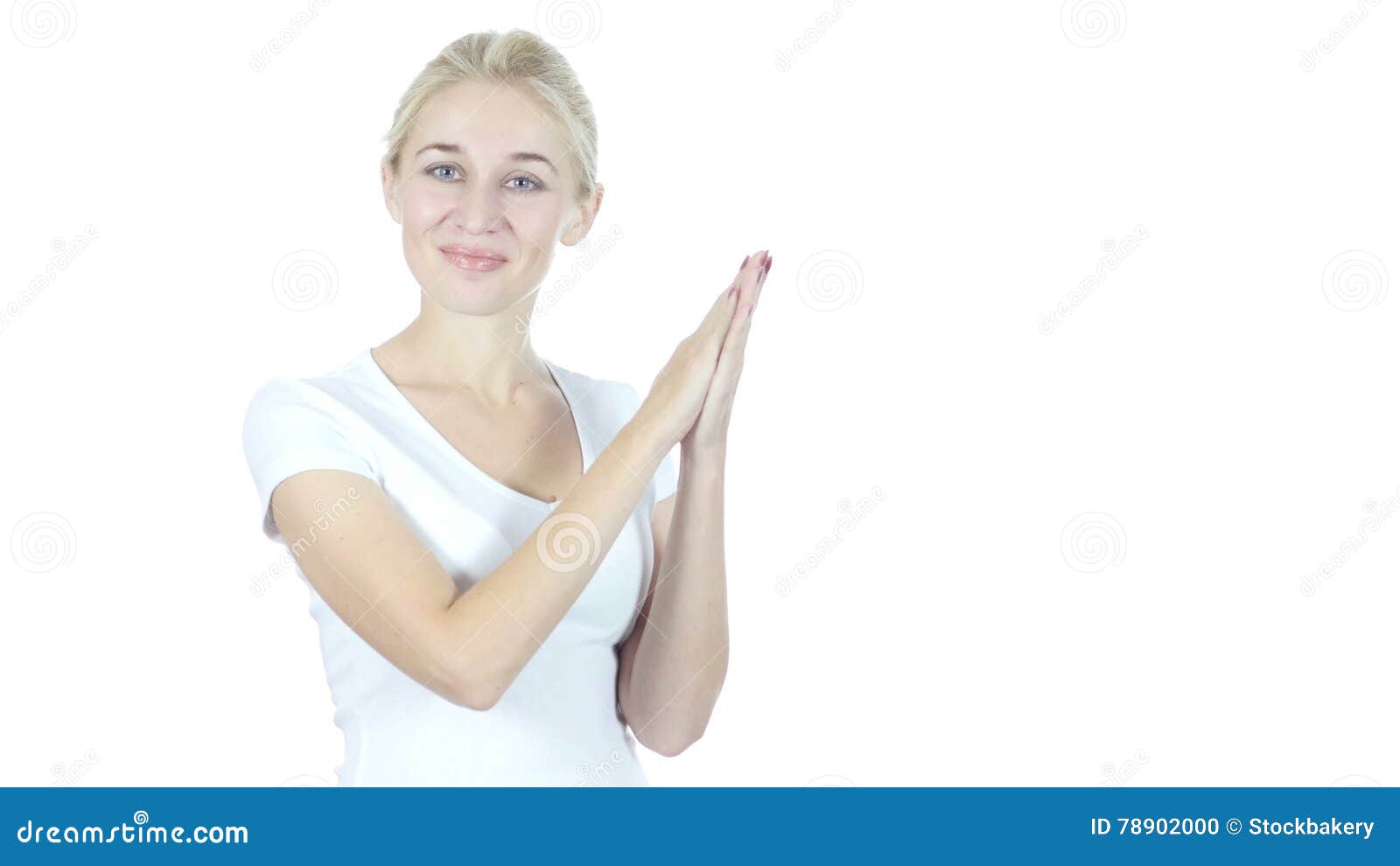 Woman Clapping , White Background,Young,,,, Stock Footage - Video of ...