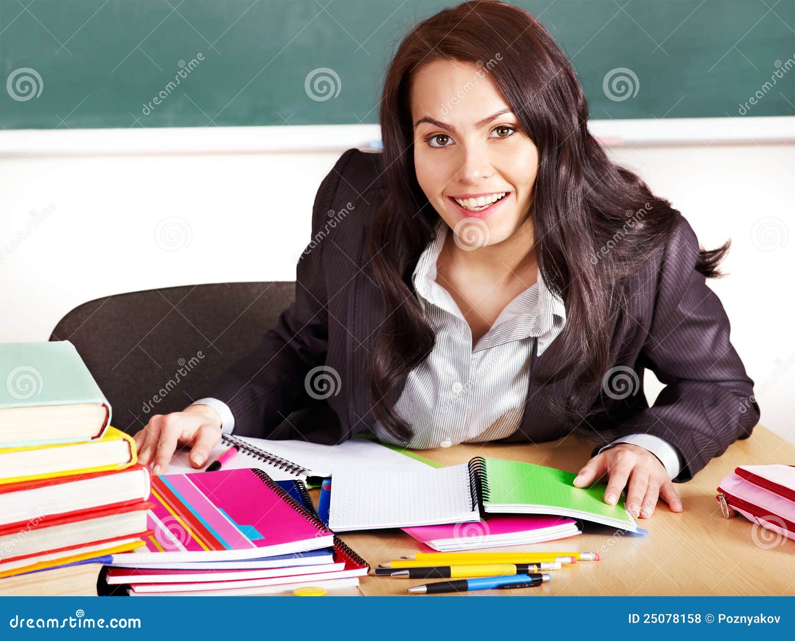 Woman in classroom. stock photo. Image of lesson, people - 25078158