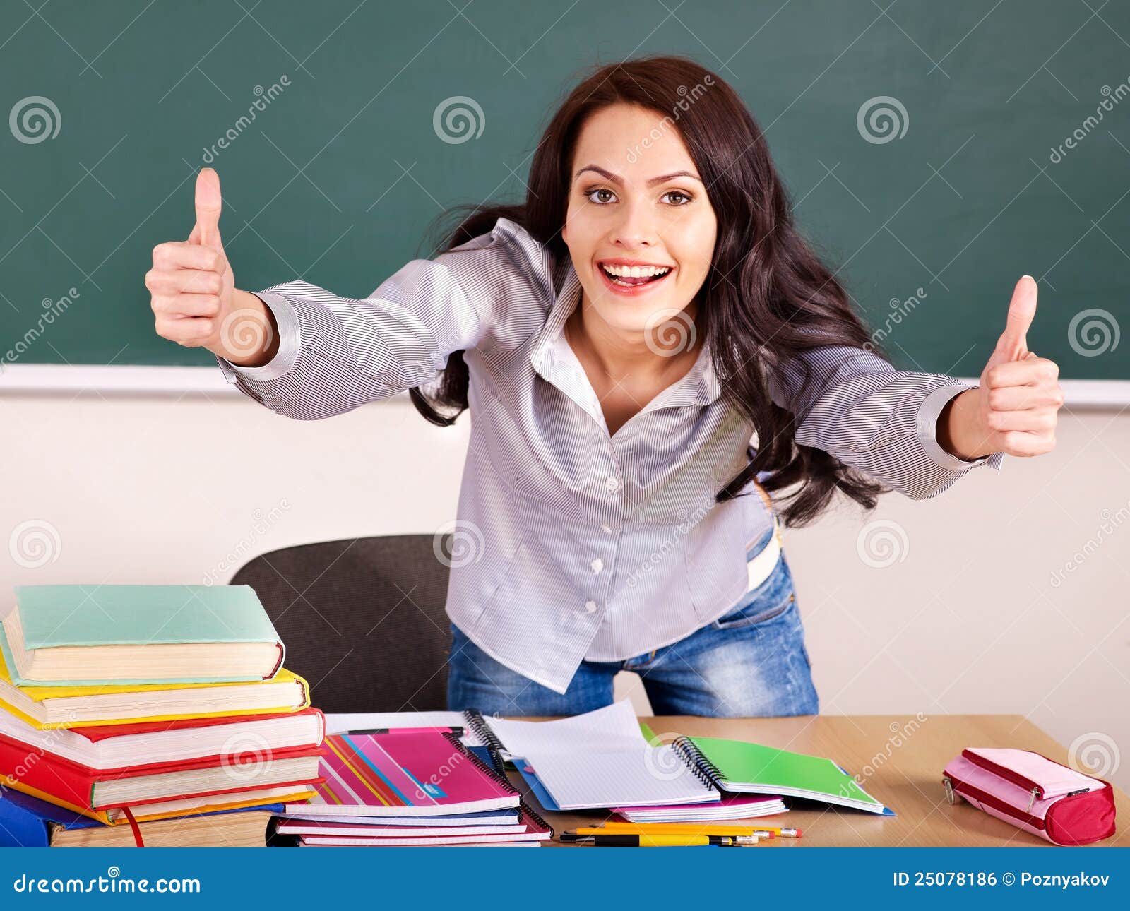 Woman in classroom. stock photo. Image of female, classroom - 25078186